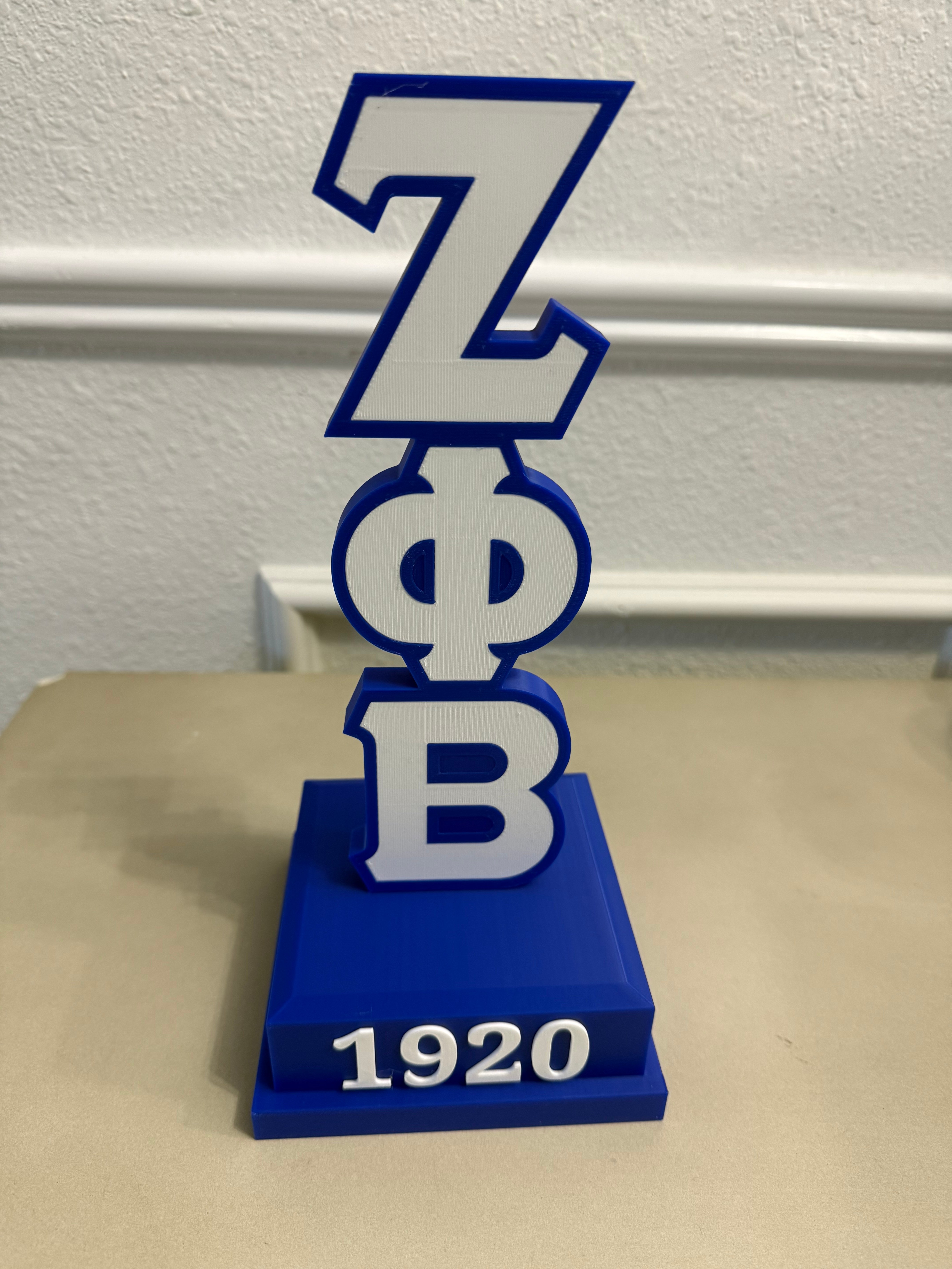 Zeta Phi Beta 3D Display Stand Print File | Custom Sorority Tabletop ...
