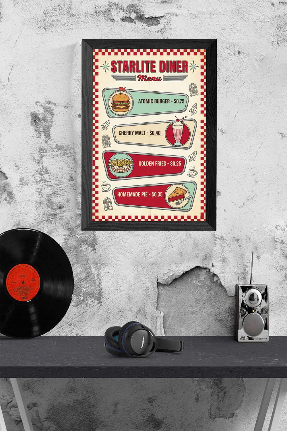 1950s Starlite Diner Menu Poster — Instant Download -18×24 JPG ...