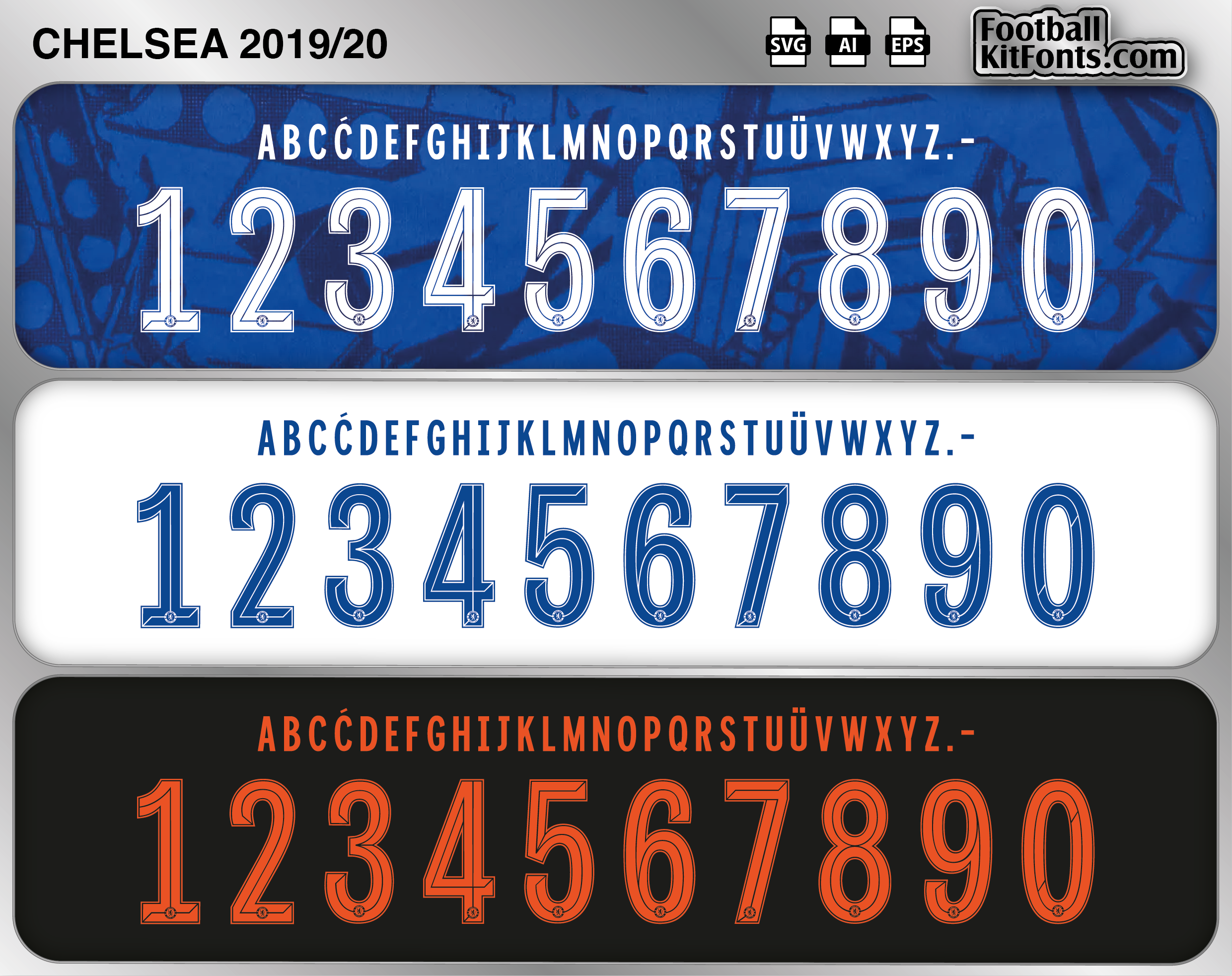 Chelsea 2019-20 Vector Font