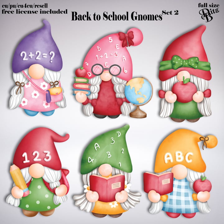 Back to School Gnomes Set 2 - Payhip