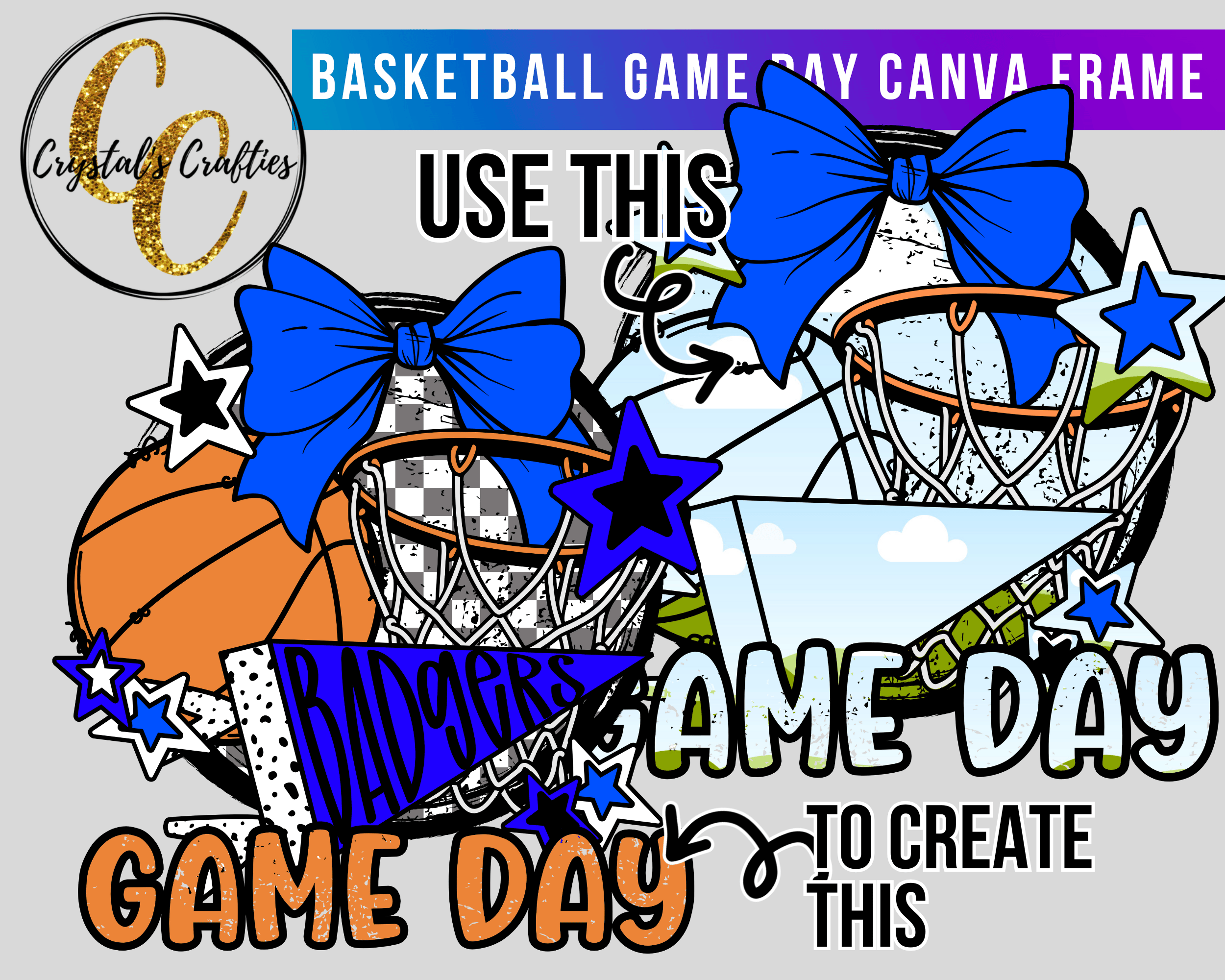 Basketball Game Day Canva Frames - Payhip