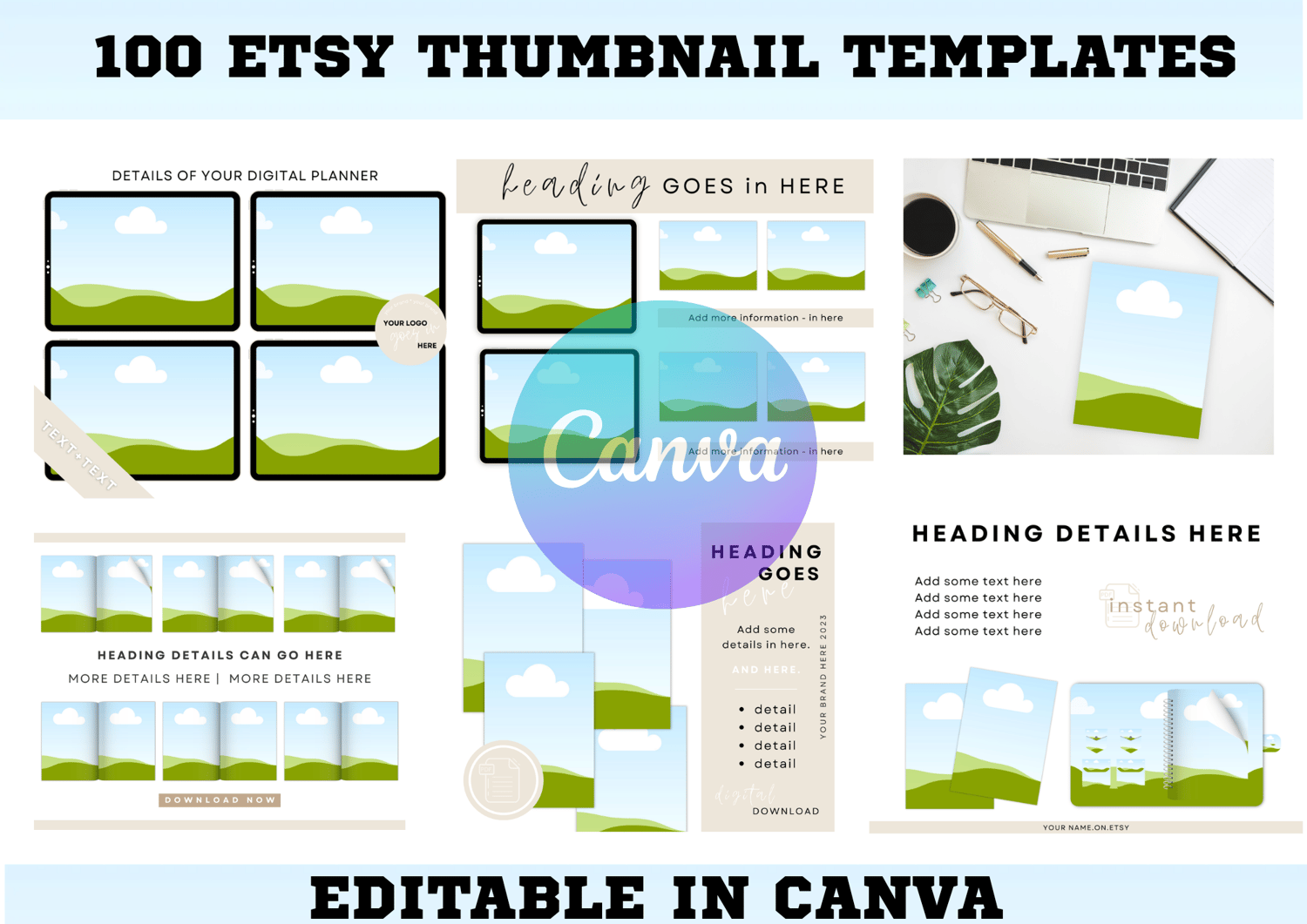 100 ETSY THUMBNAIL MOCK UP | EDITABLE - Payhip