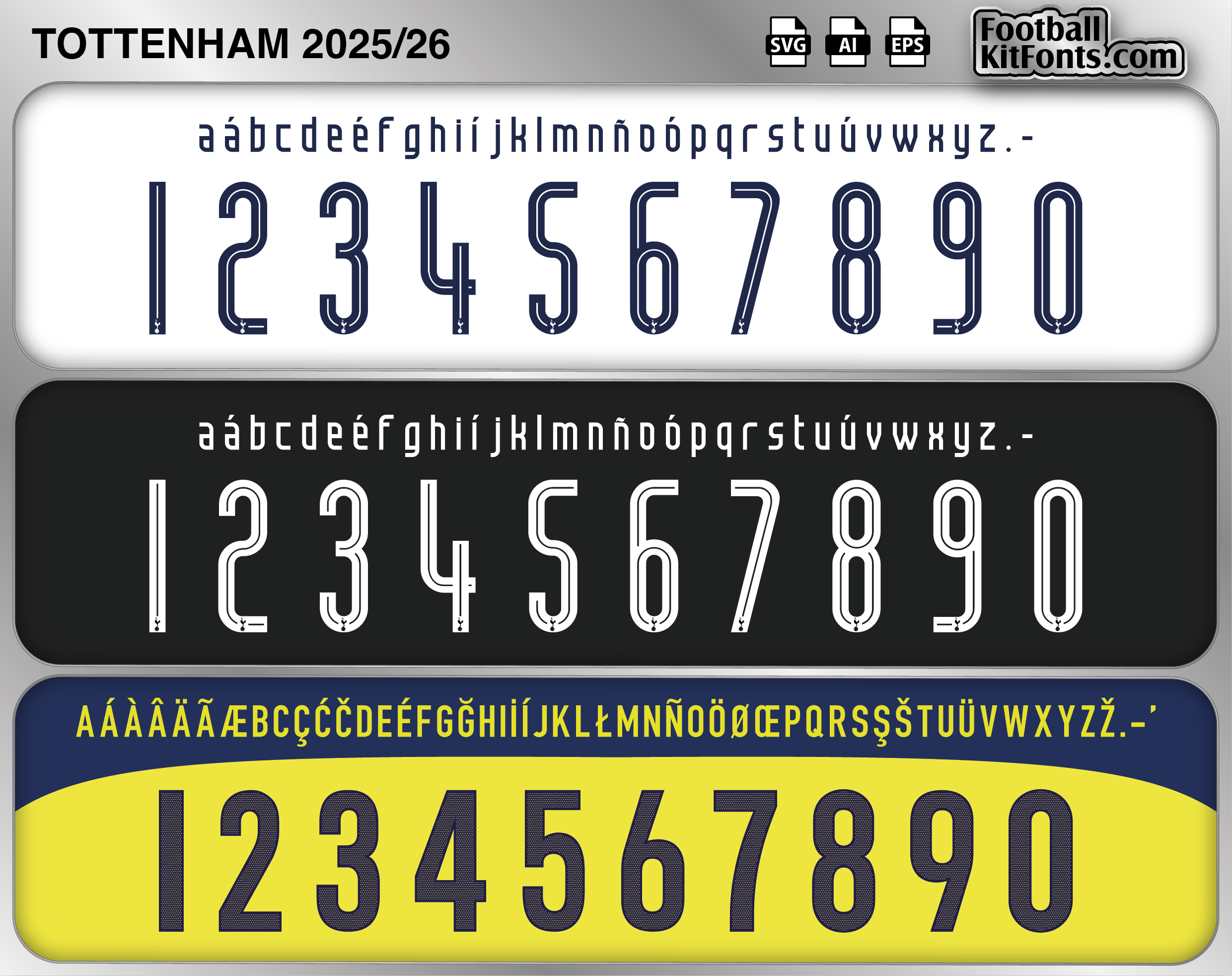 Tottenham 2025-26 Vector Font