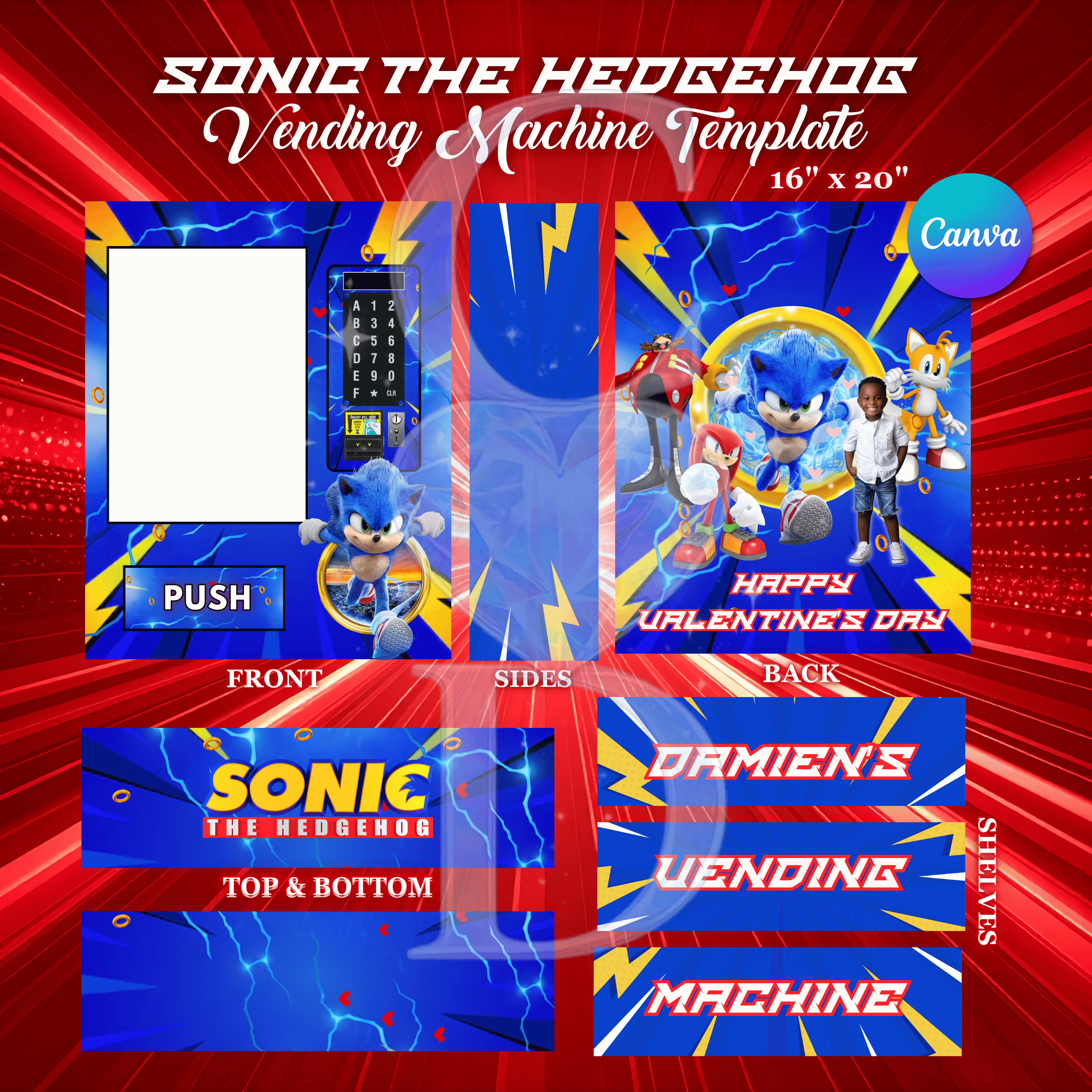 Sonic Vending Machine Template l Canva l 16"x20" - Payhip