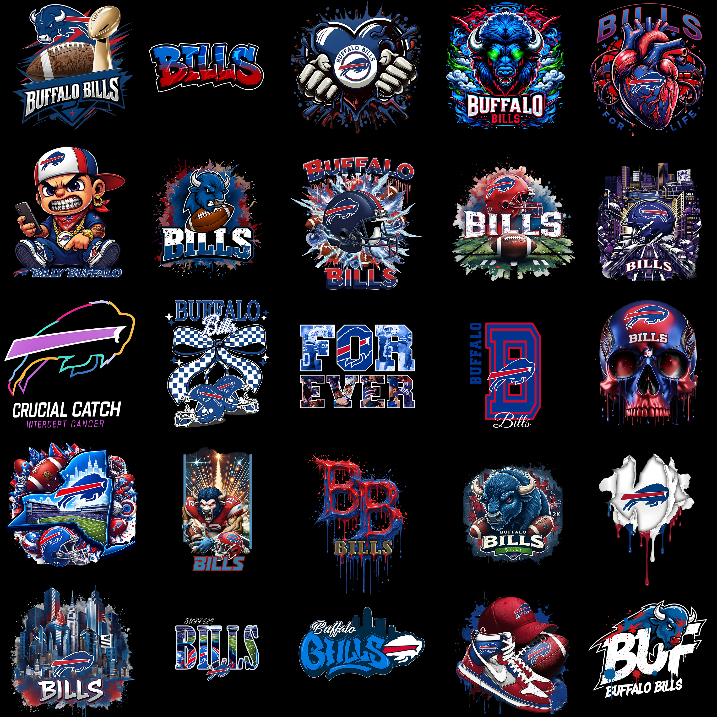 25 Buffalo Bills NFL team designs - Payhip
