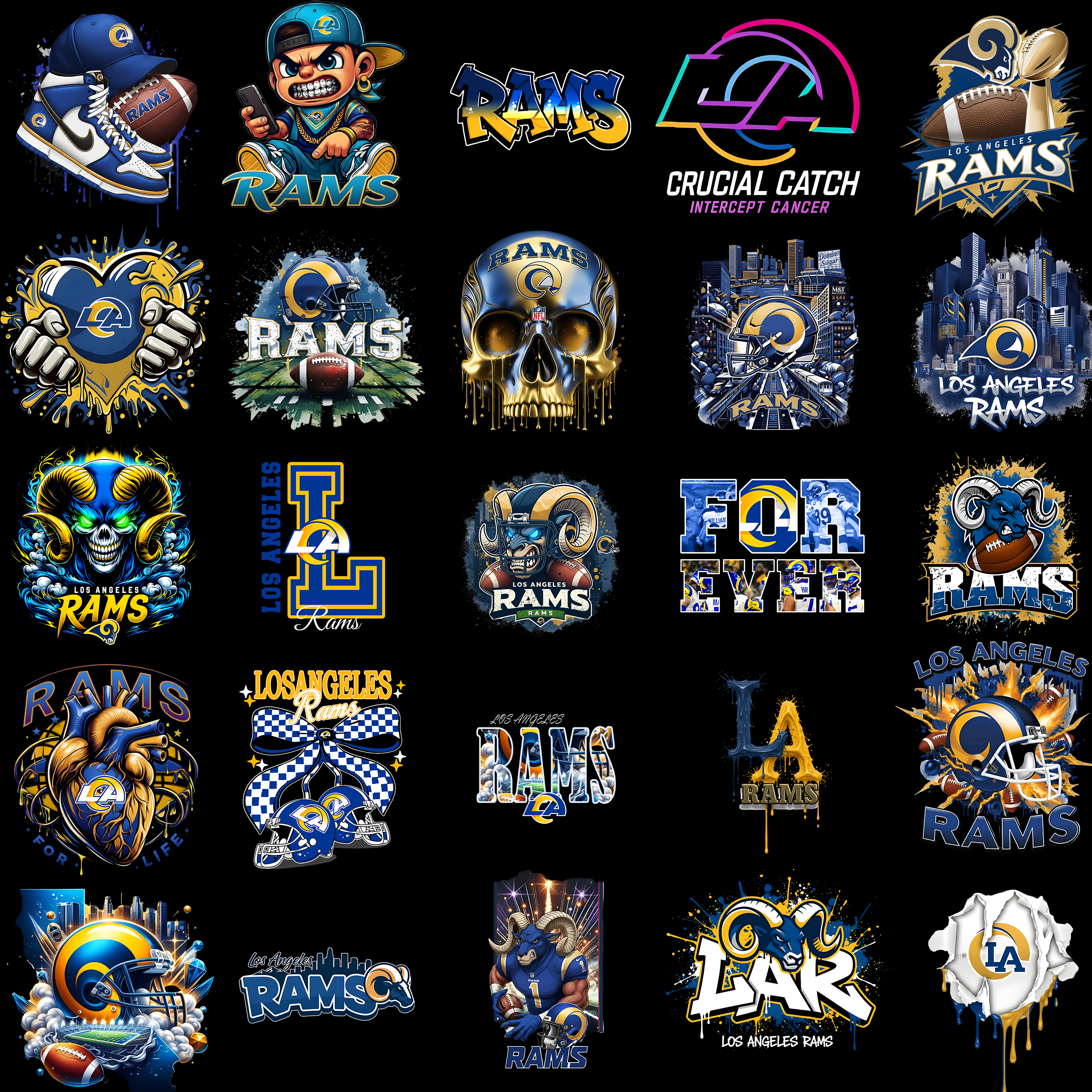 25 Los Angeles Rams NFL teams designs - Payhip
