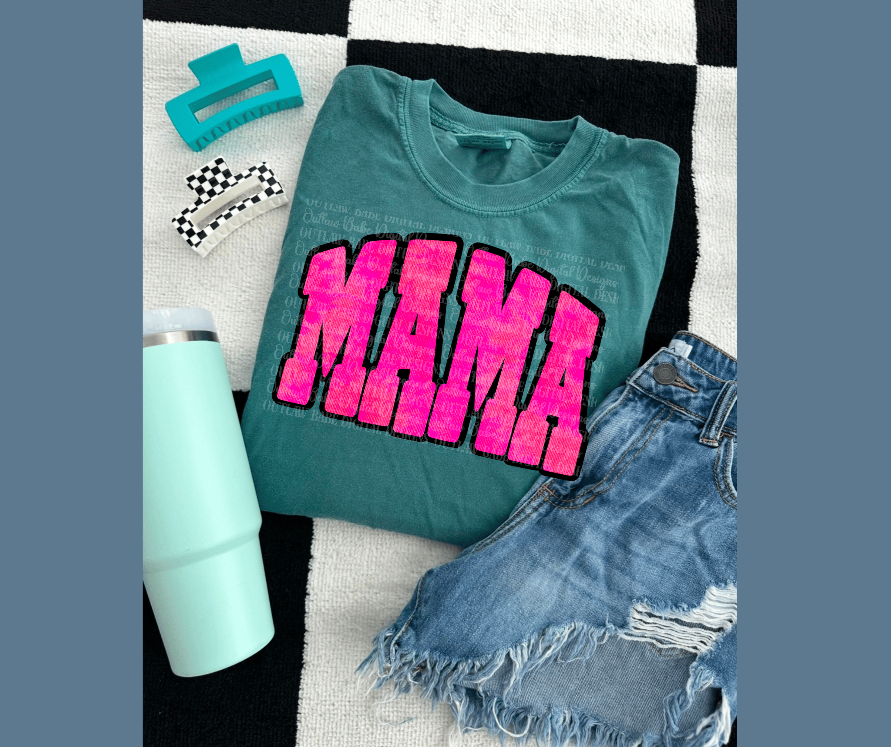 Mama pink and orange Jean tye dye - Payhip