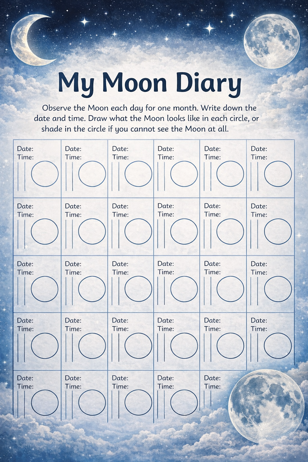 Phases Of The Moon Diary