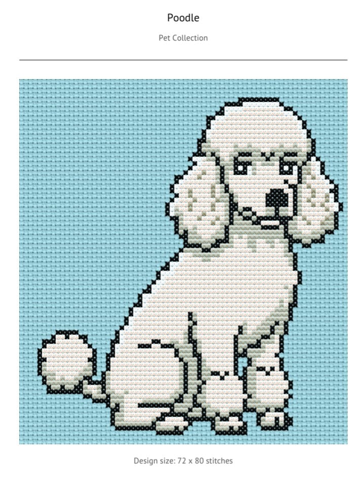Poodle Cross Stitch Pattern - Payhip