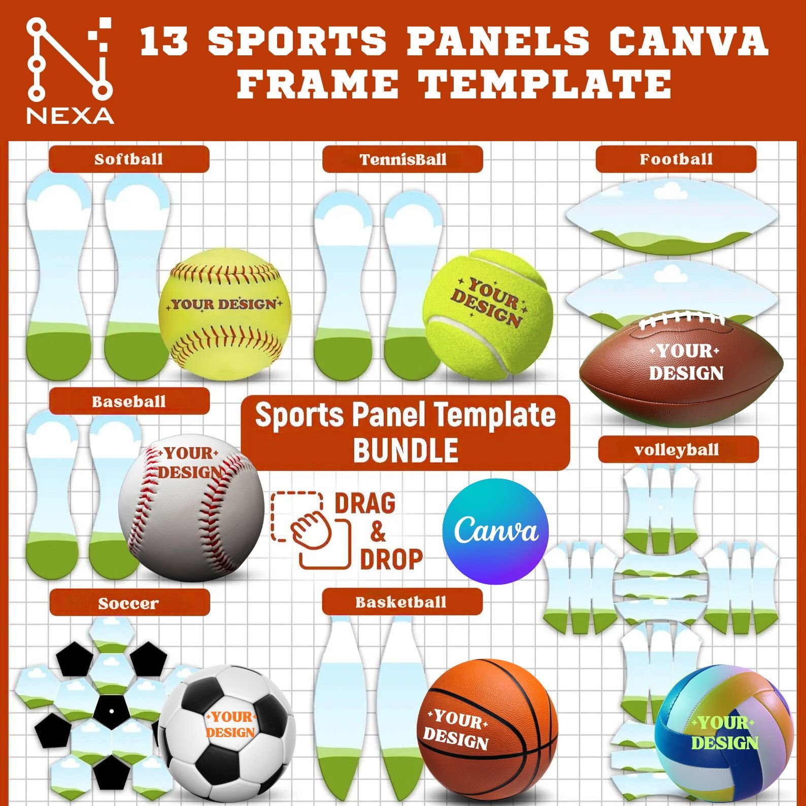 All Sports Panel Template Bundle | Editable Canva Drag & Drop Designs ...