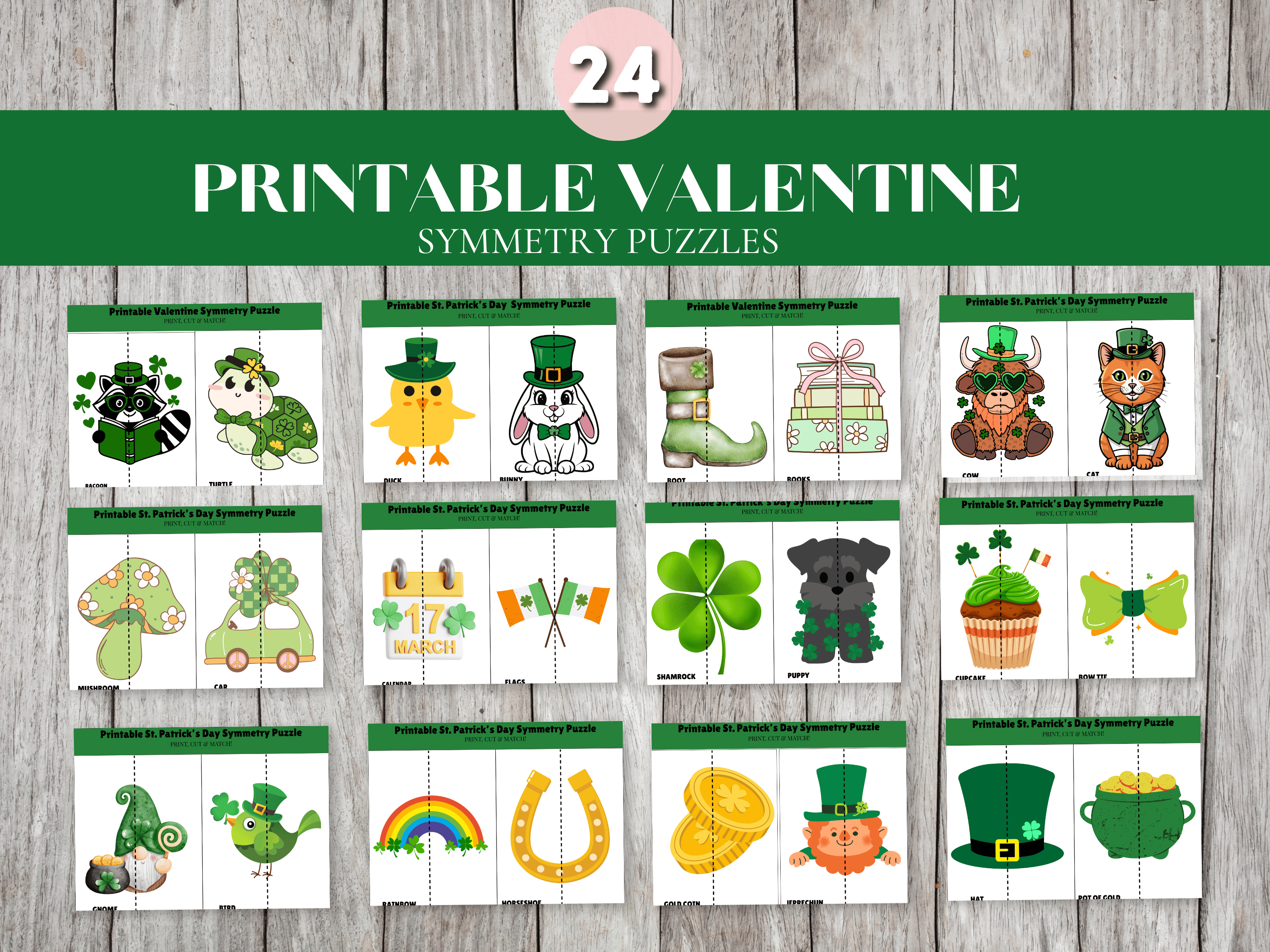 Printable St. Patrick’s Day Symmetry Puzzles – PDF Download - Payhip