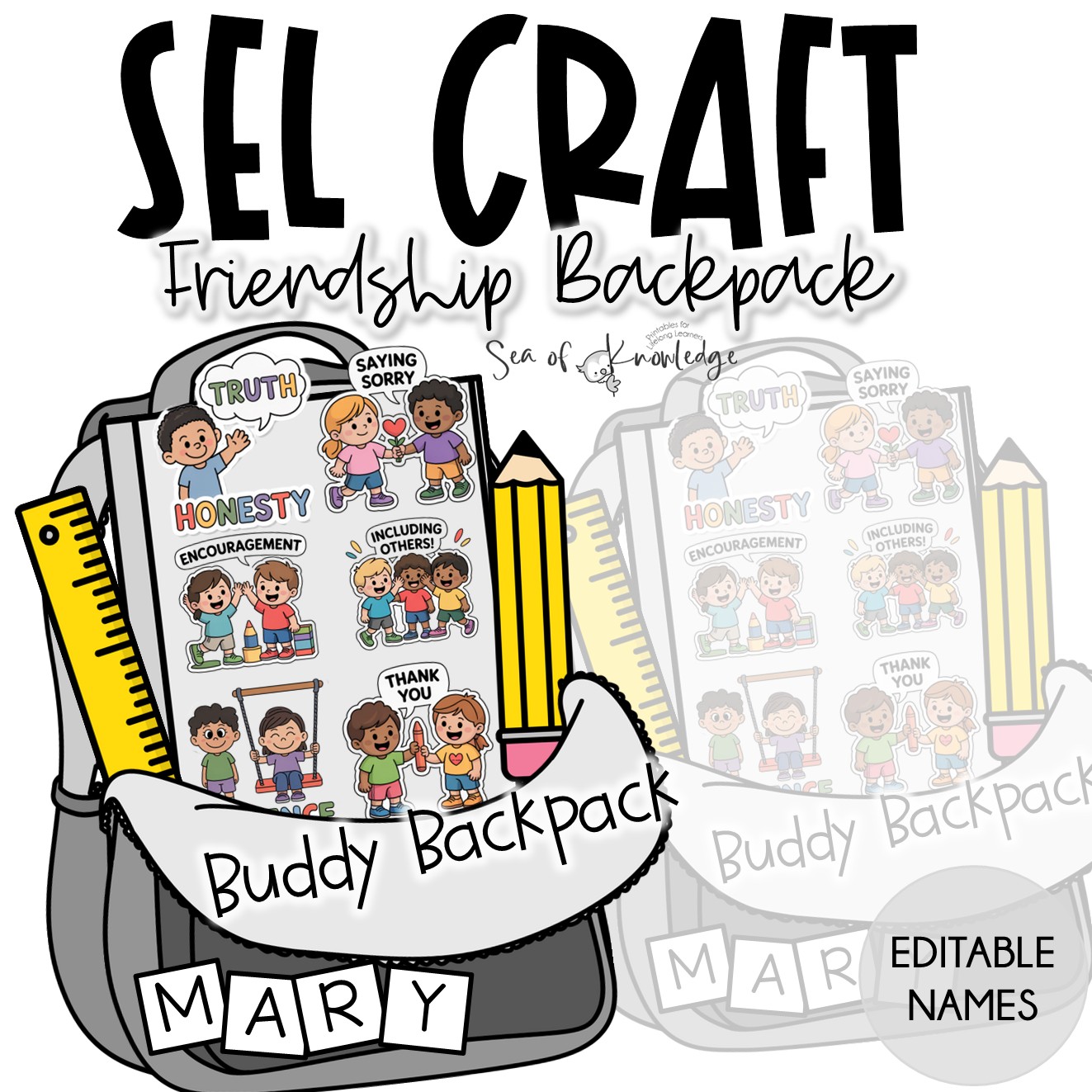 Friendship SEL Craft | Buddy Backpack Friendship Qualities Activity ...