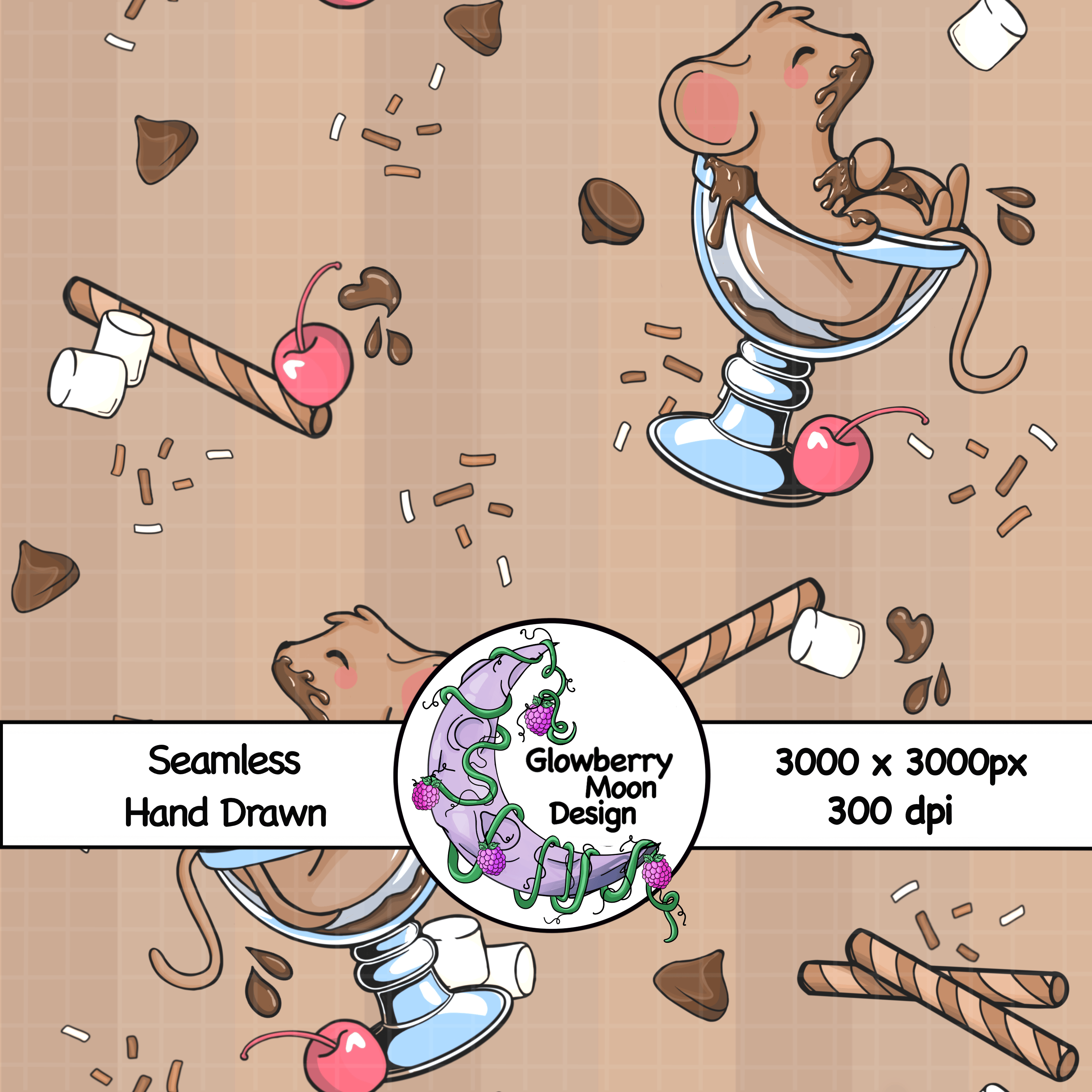 Glowberry Moon Design - Chocolate Mice Cream