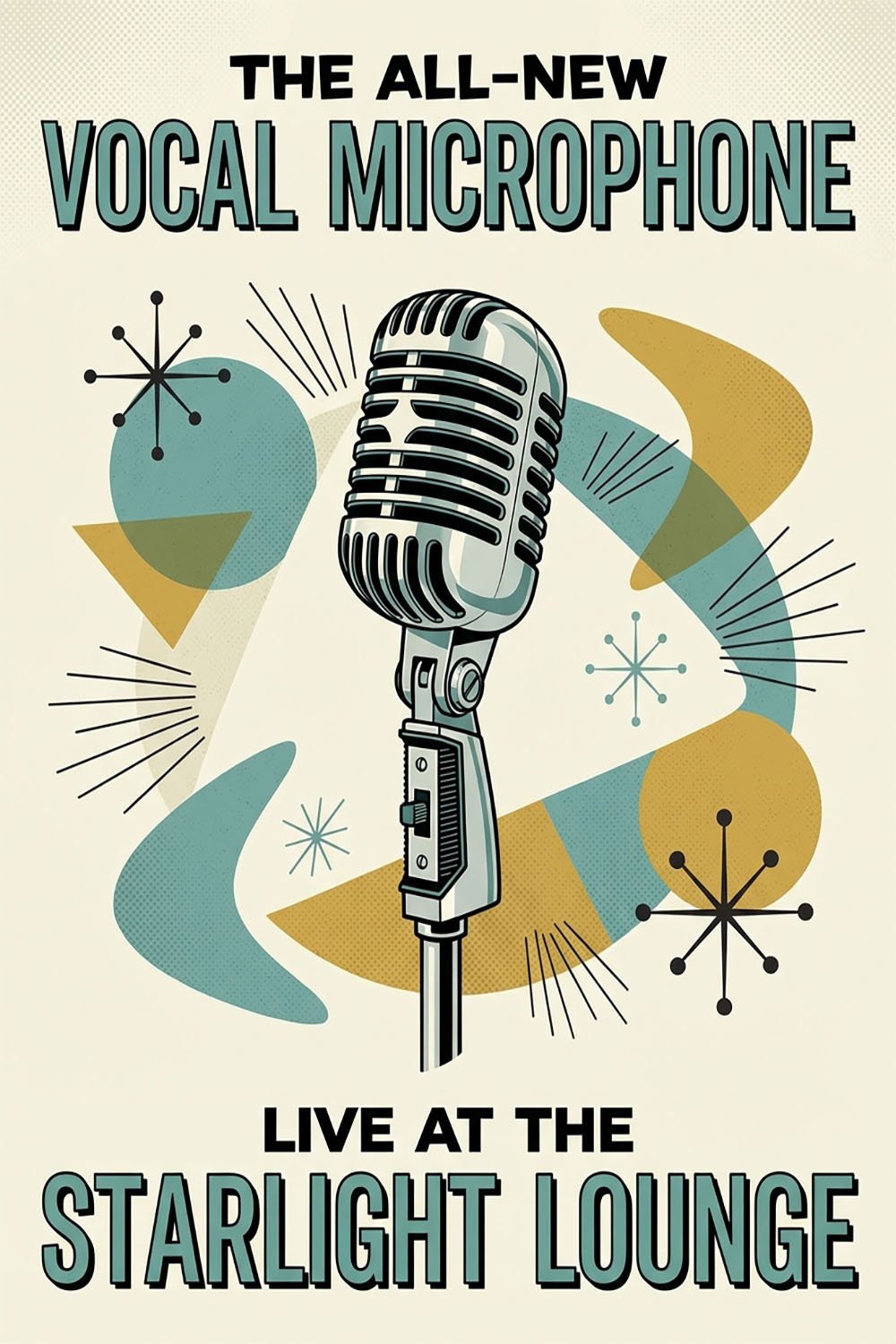 1950s Microphone Poster - Retro Music Wall Art - Payhip