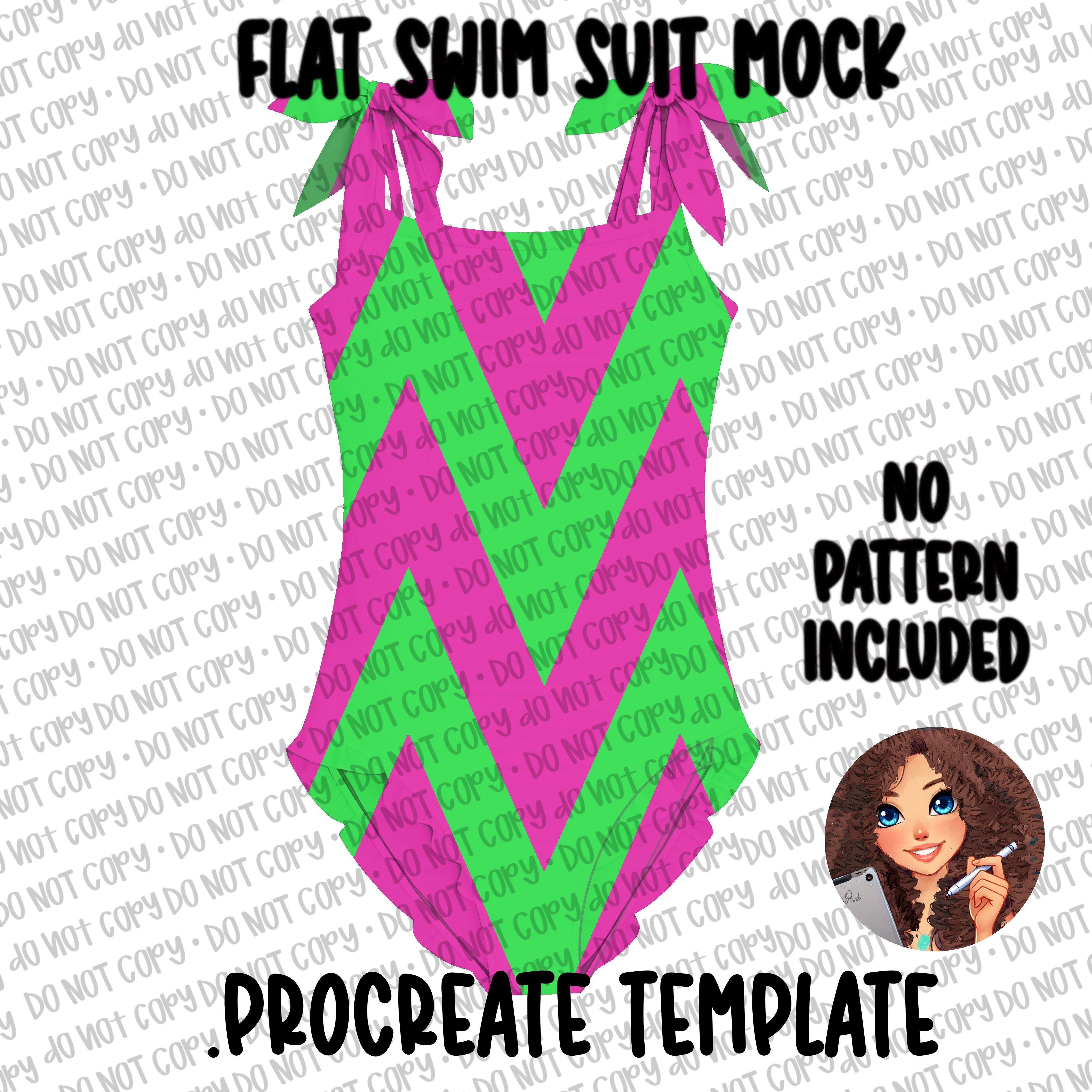 Flat Swim Suit Mock Up .Procreate Template - Payhip