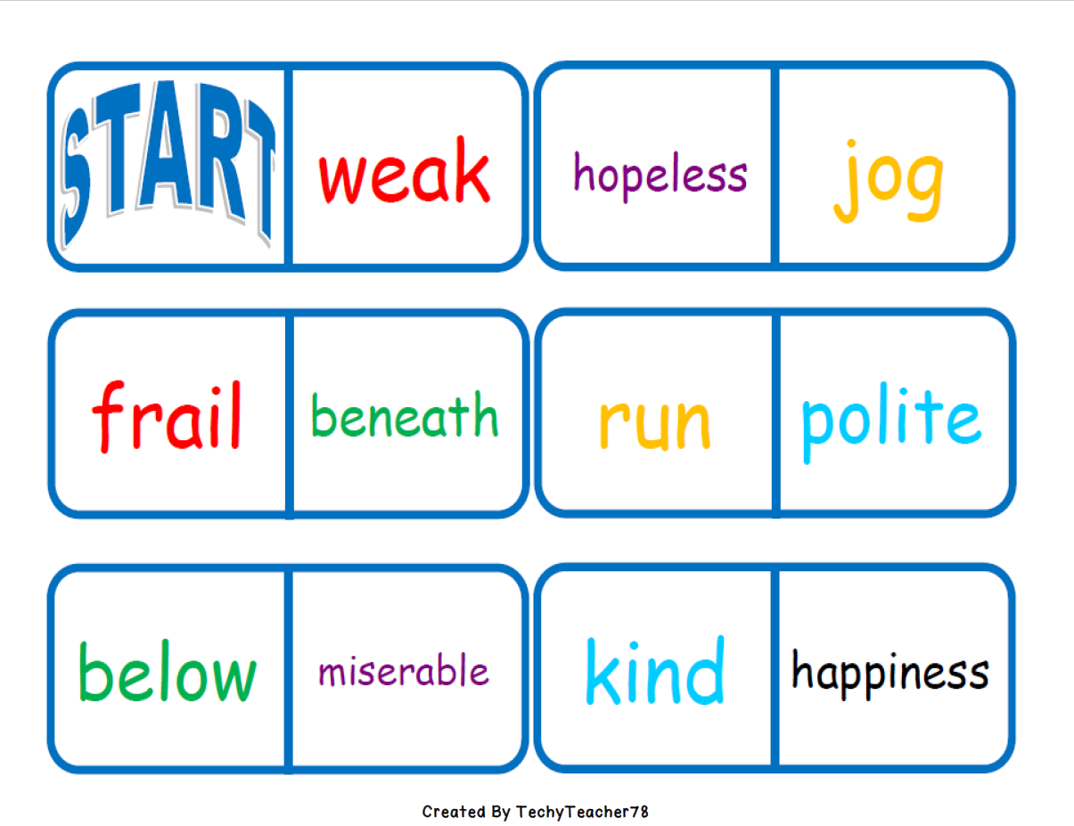Dominoes - Synonyms and Antonyms - Payhip