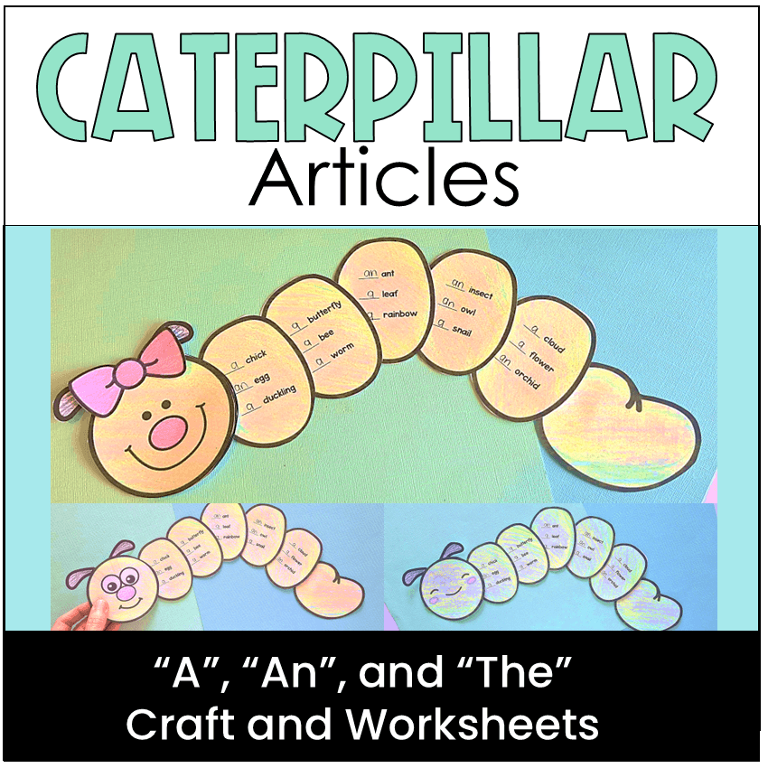 Spring Caterpillar Articles Determiners Craft, Worksheets Grammar Activity