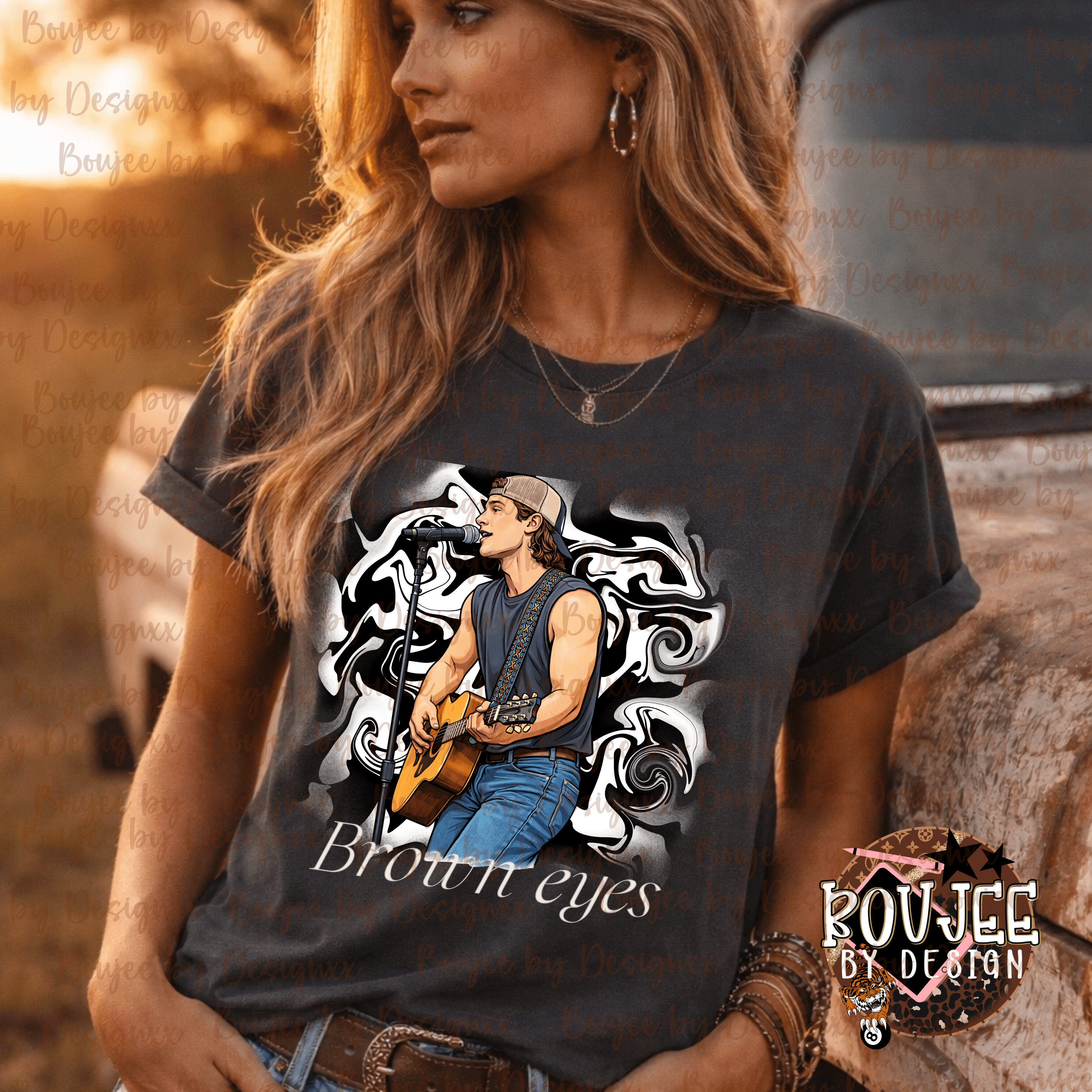 👉 Brown Eyes Country Singer PNG | Western Graphic Tee Design | Trendy ...
