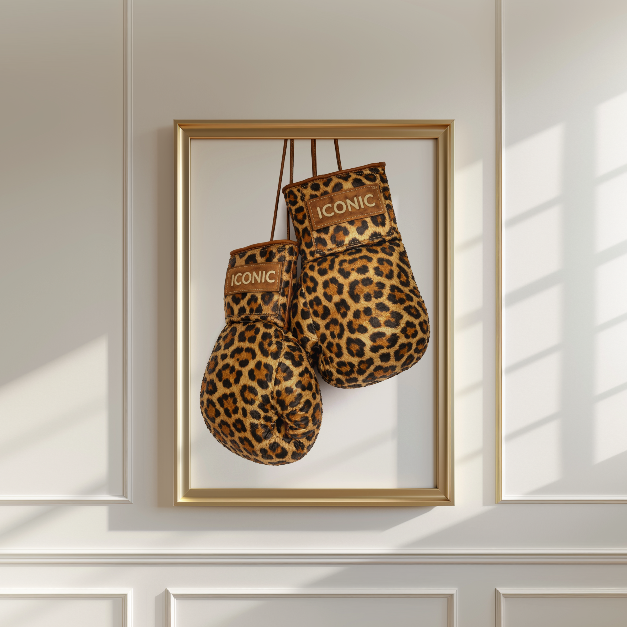 Leopard Boxing Gloves Wall Art – Fashion Statement Print | 24x36 in ...