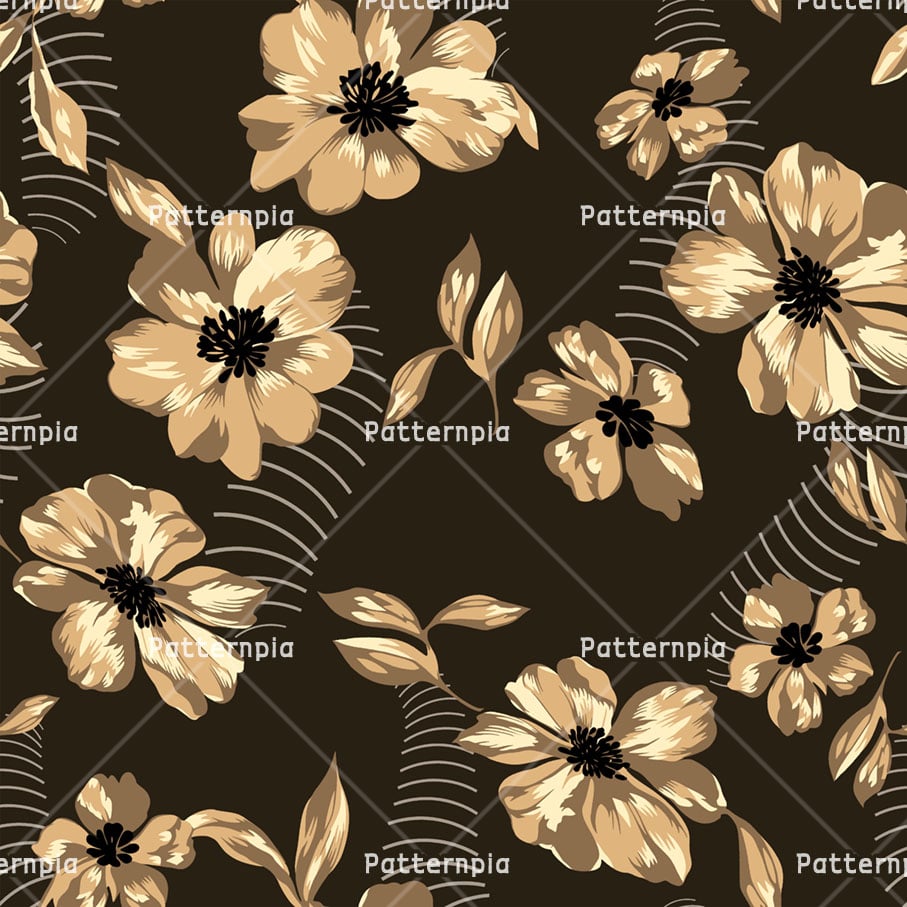 Patternpia Seamless Repeat Textile Pattern PSD JPG – Golden Bloom ...