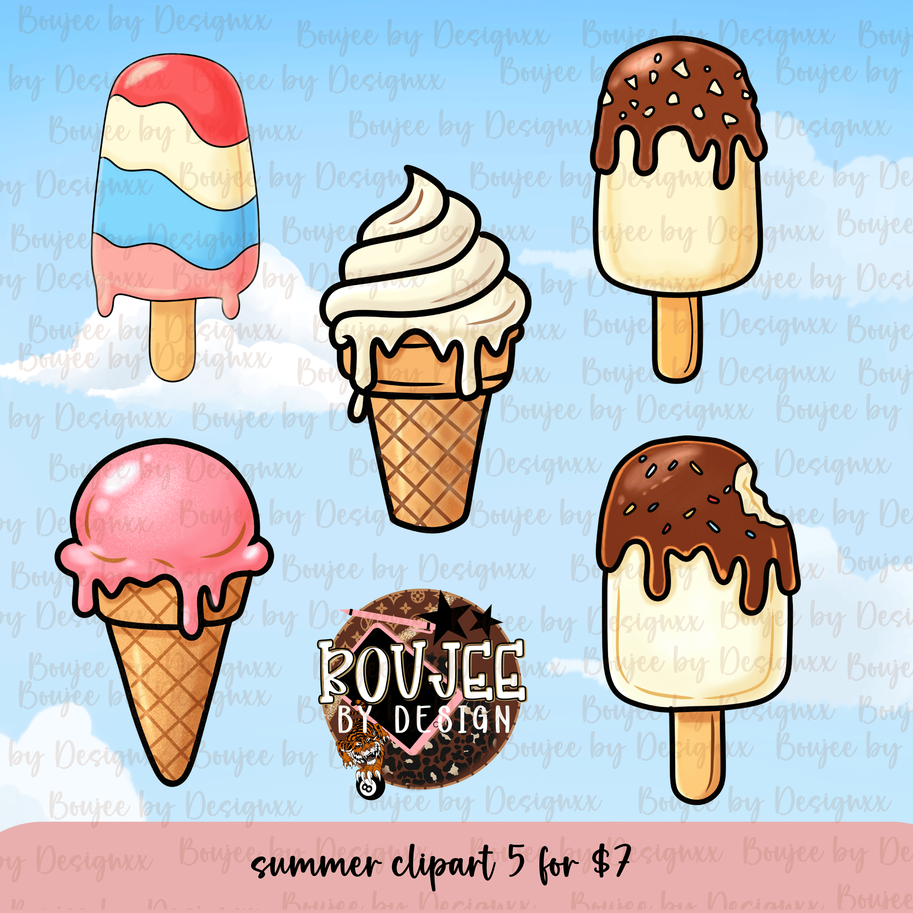 weet Summer Treats Clipart Bundle | Ice Cream & Popsicle PNG ...