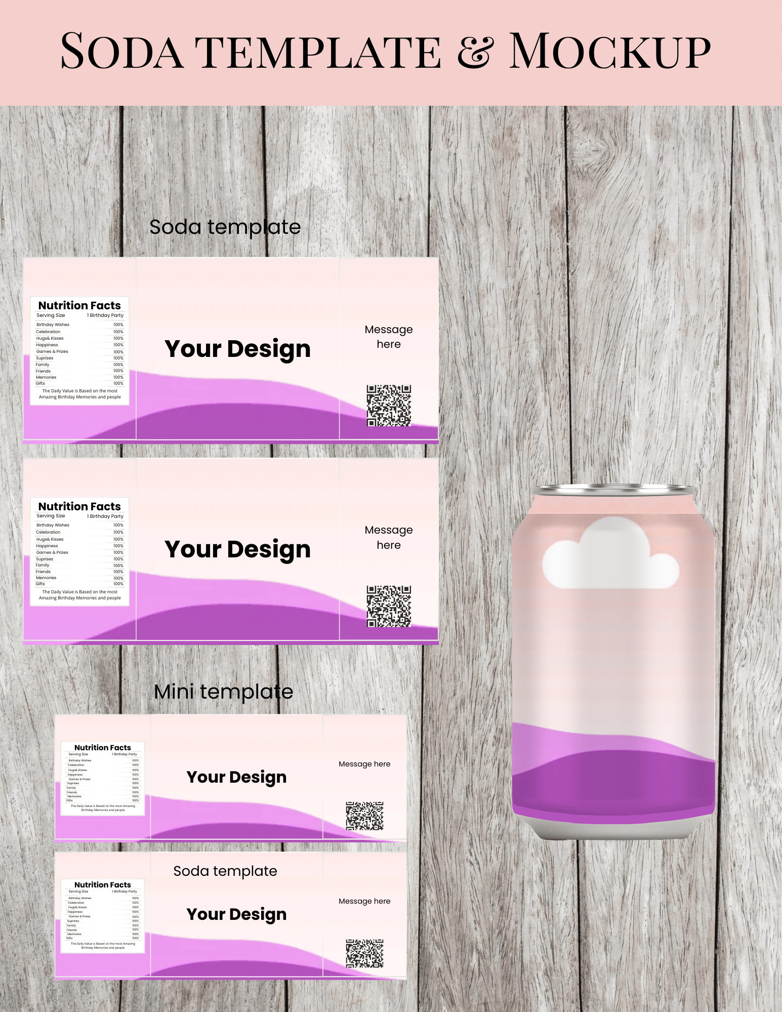 Editable Soda Can Template Mockup (Canva Ready) - Payhip