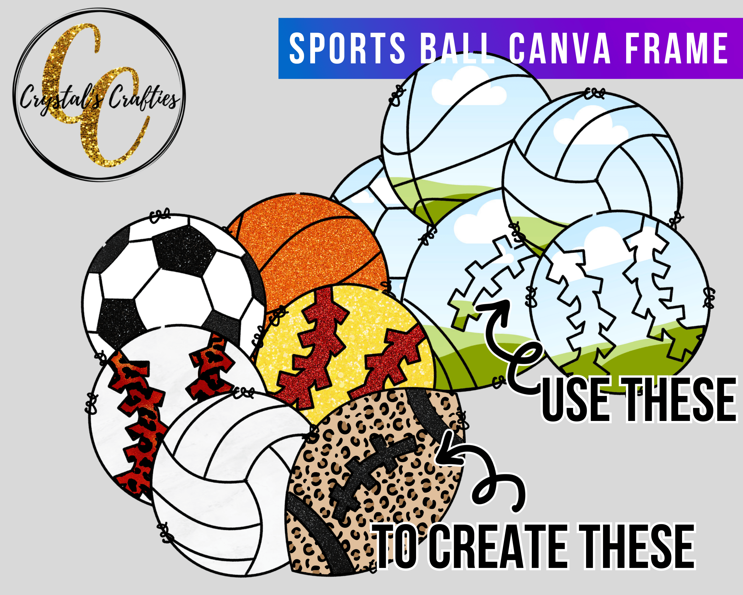 Sports Ball Canva Frames - Payhip