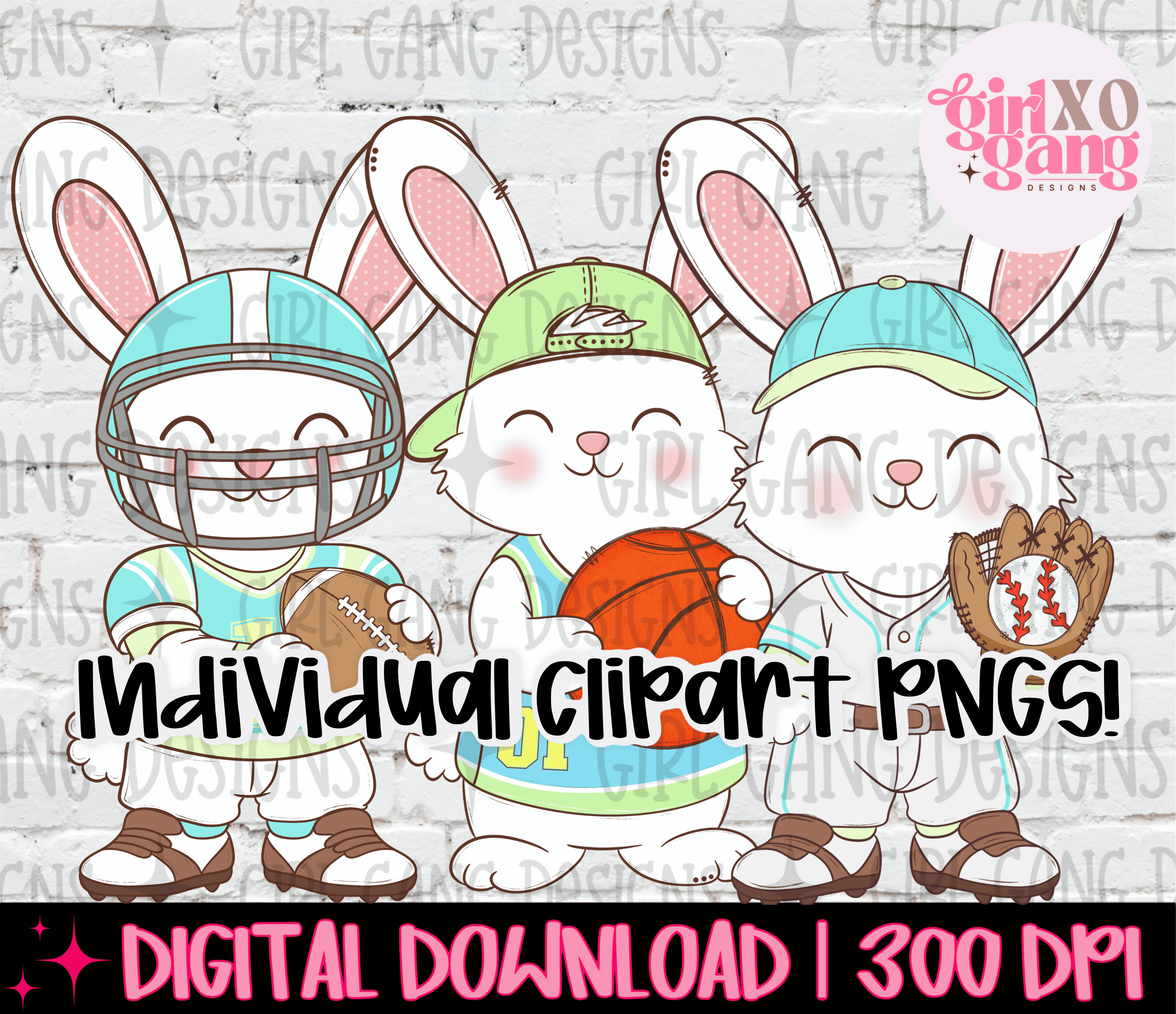 3 sport Easter bunny clipart png - Payhip