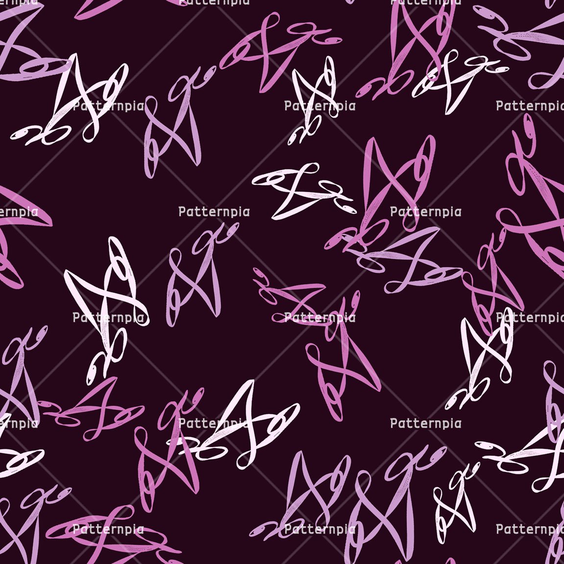 Patternpia [Midnight Magenta Scribble] Textile Pattern PSD with Spot ...