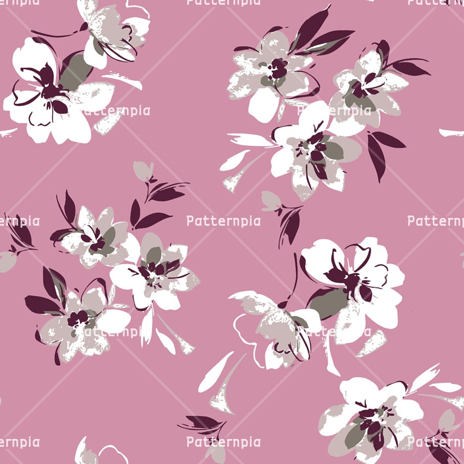 Patternpia[Muted Rose Flora] Textile Pattern PSD with Spot Channels ...