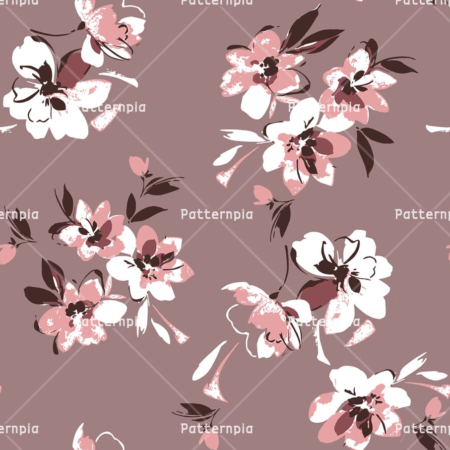 Patternpia Seamless Repeat Textile Pattern PSD JPG – Dusty Rose Flora ...