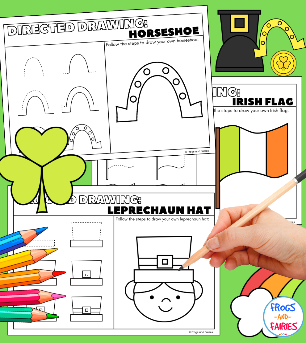 St. Patrick’s Day Directed Drawing Worksheets – Fun Art Activities