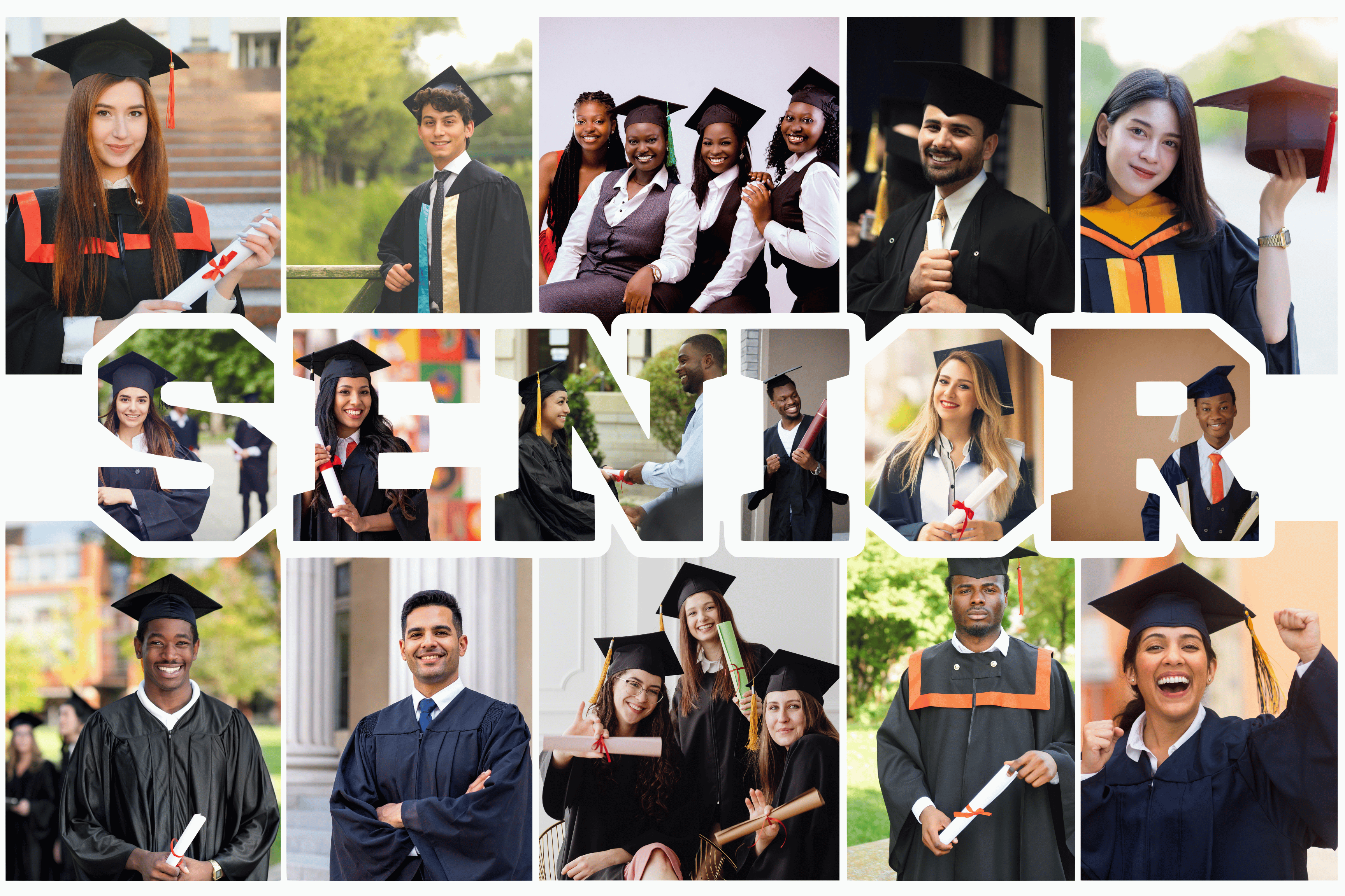 Senior grad style 1 Editable Photo Collage Template – Instant Digital ...