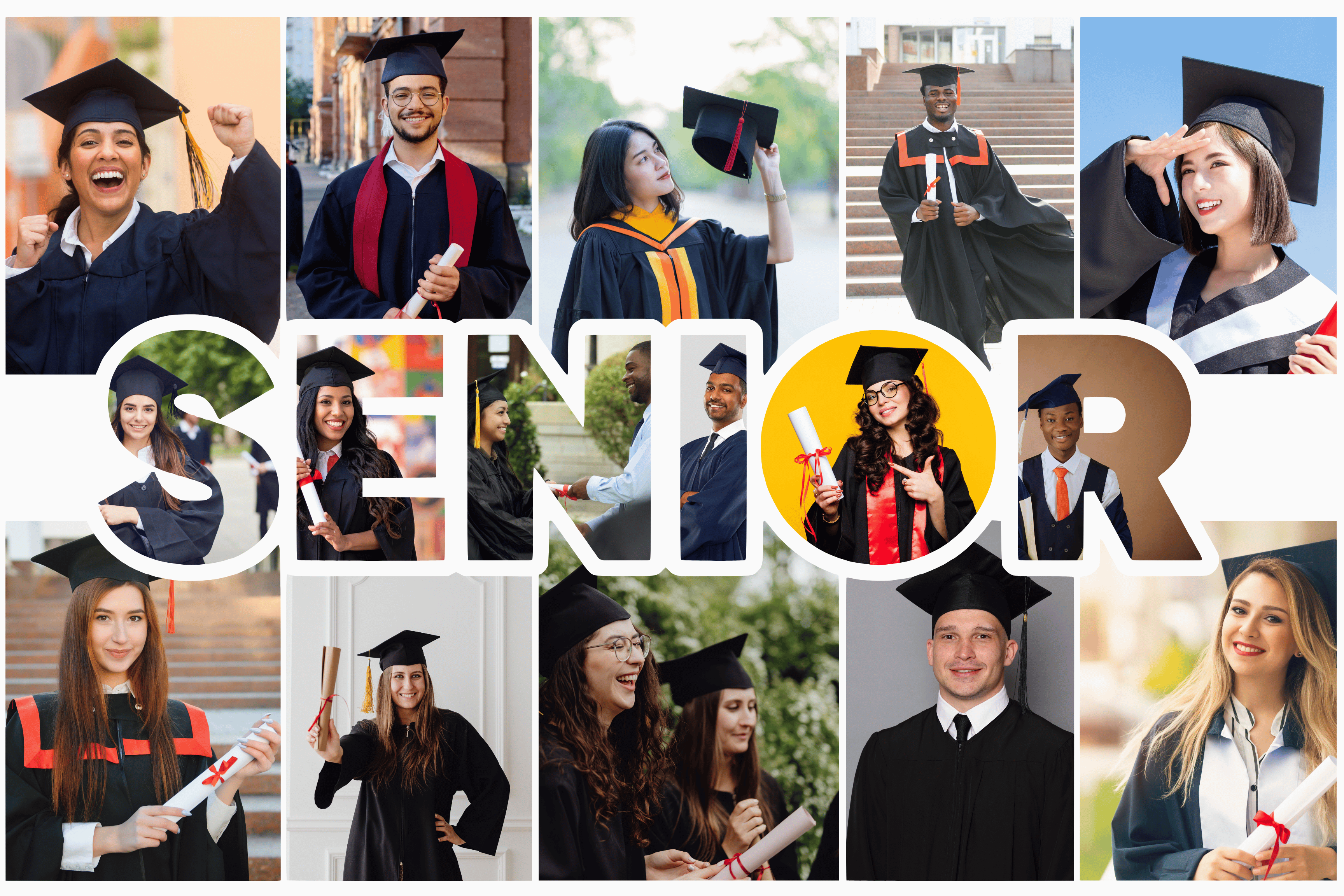Senior grad style 2 Editable Photo Collage Template – Instant Digital ...