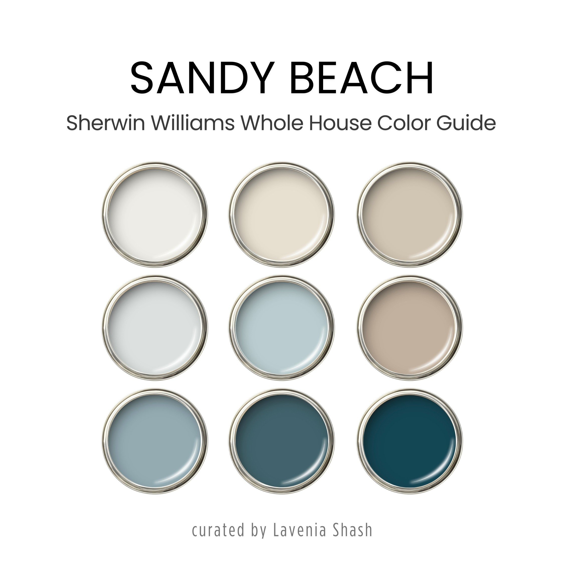 Beach House Paint Colors: Sherwin Williams Palette With - Blue, Neutral ...