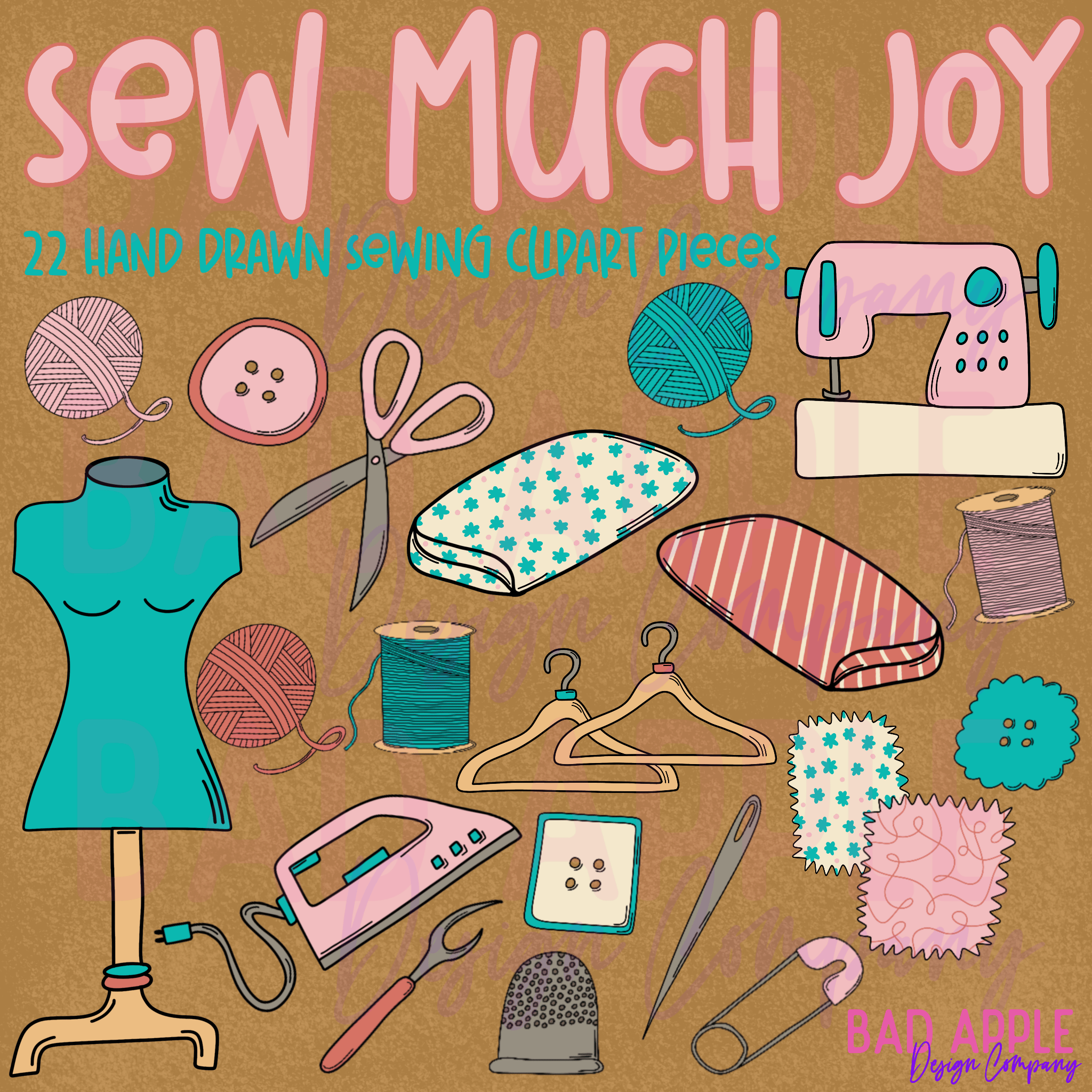 Sew Much Joy Sewing Clipart Set - Payhip