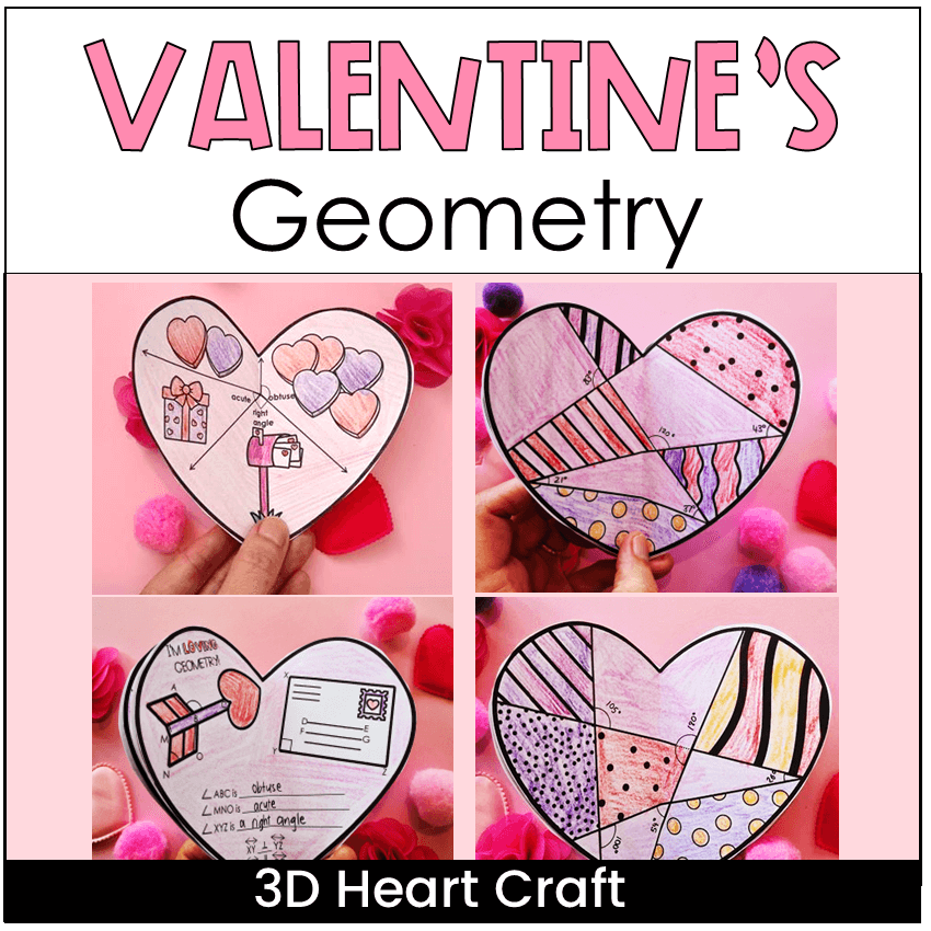 Valentines Day Geometry Lines Rays Parallel Perpendicular Angles Heart ...