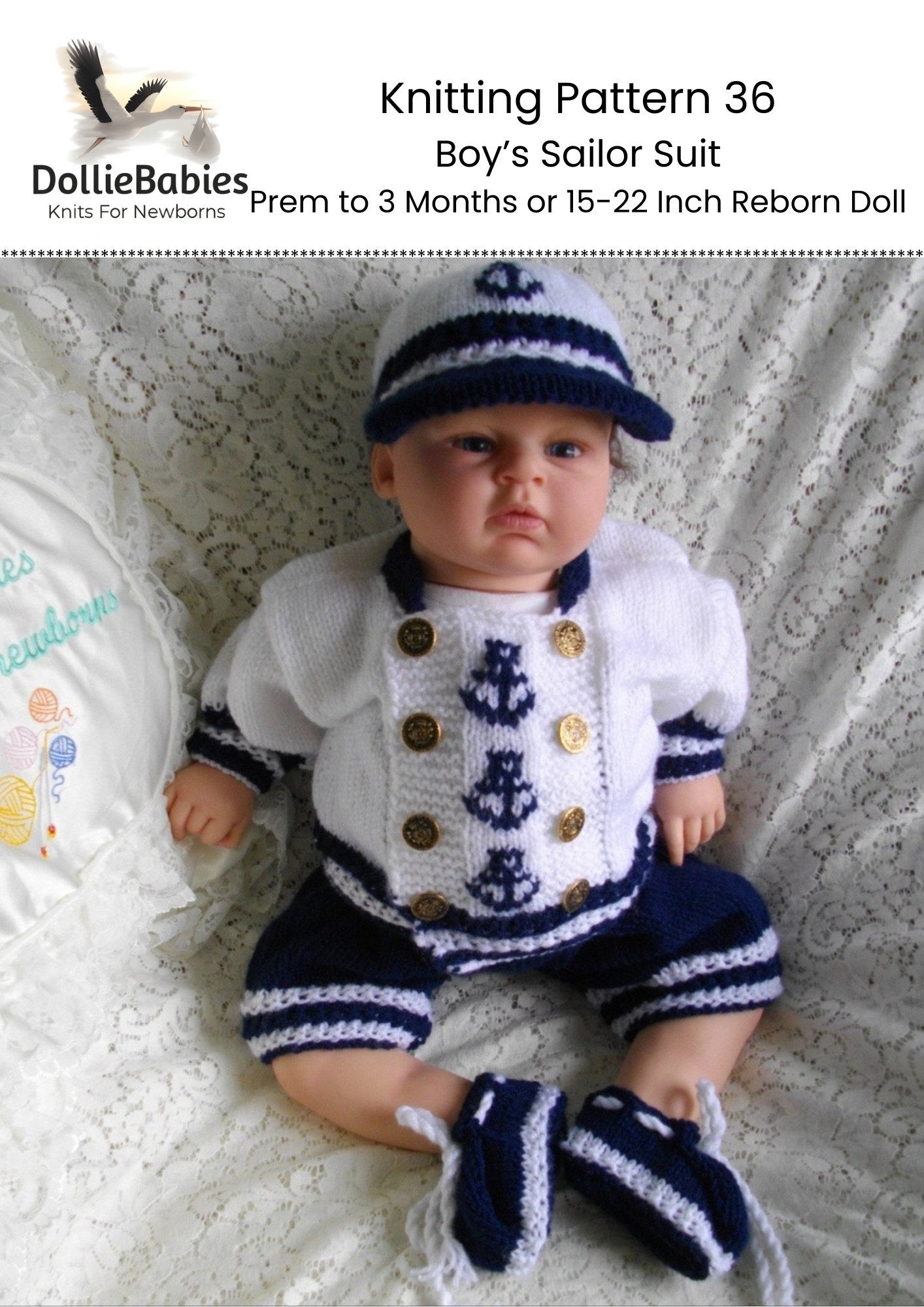 Boys' Sailor Suit Knitting Pattern (PDF Download) - Payhip