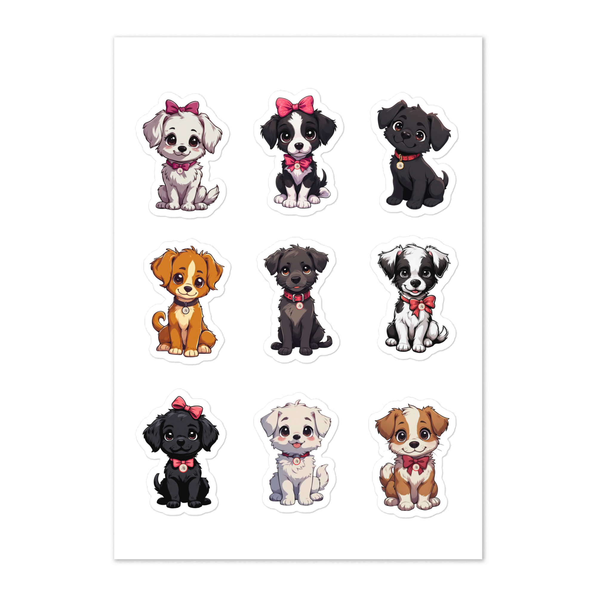Sweet Pup Sticker Pack — 9 Cute Puppy Sticker Sheet (Matte Vinyl) - Payhip