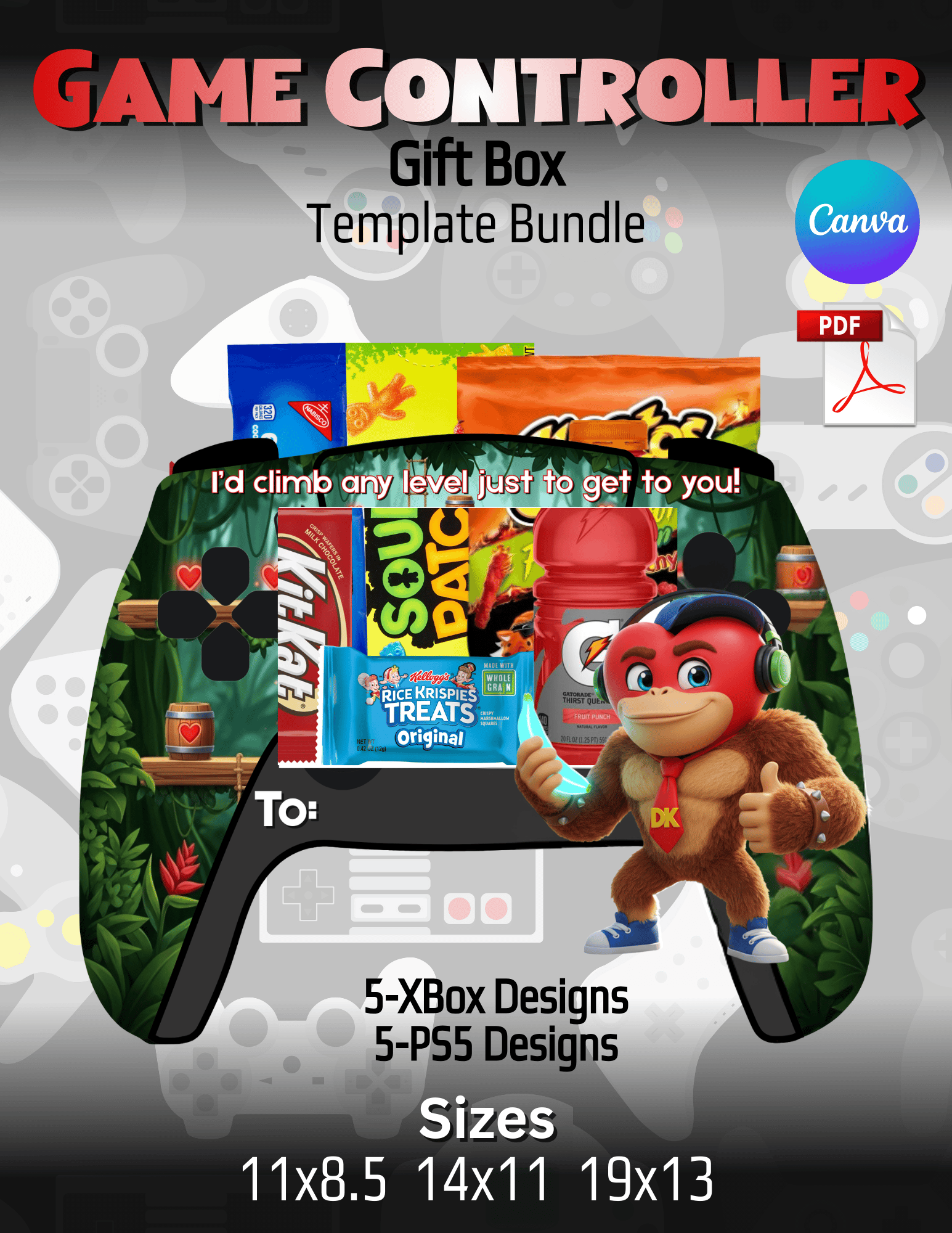 Designed XBox & PS5 game controller template bundle - Payhip