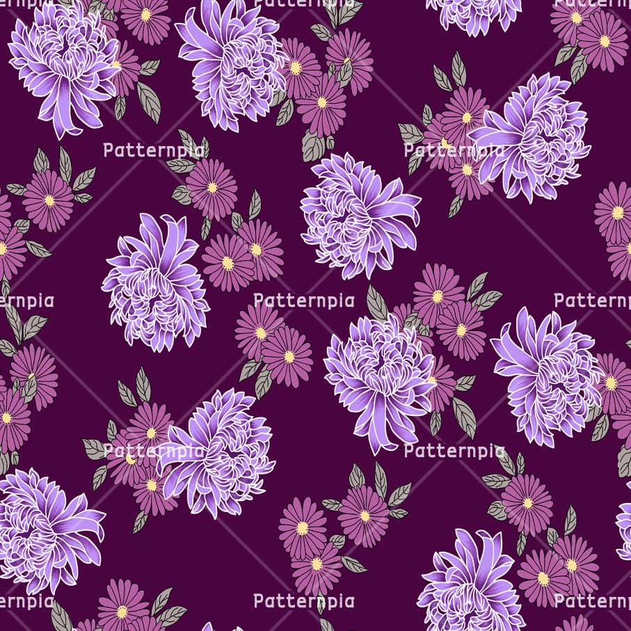 Patternpia Seamless Repeat Textile Pattern PSD JPG – Royal Plum ...