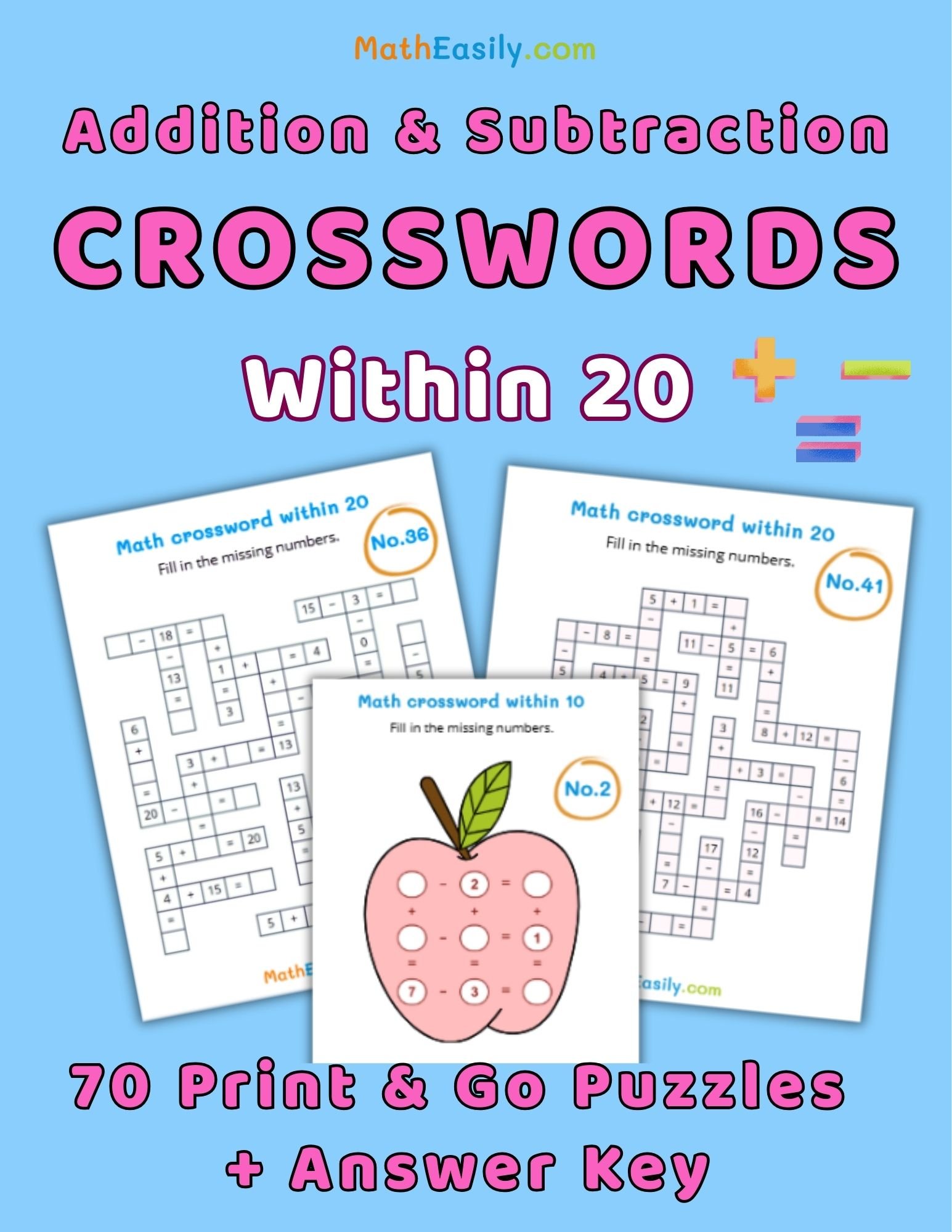Math Crosswords Within 20 - Payhip