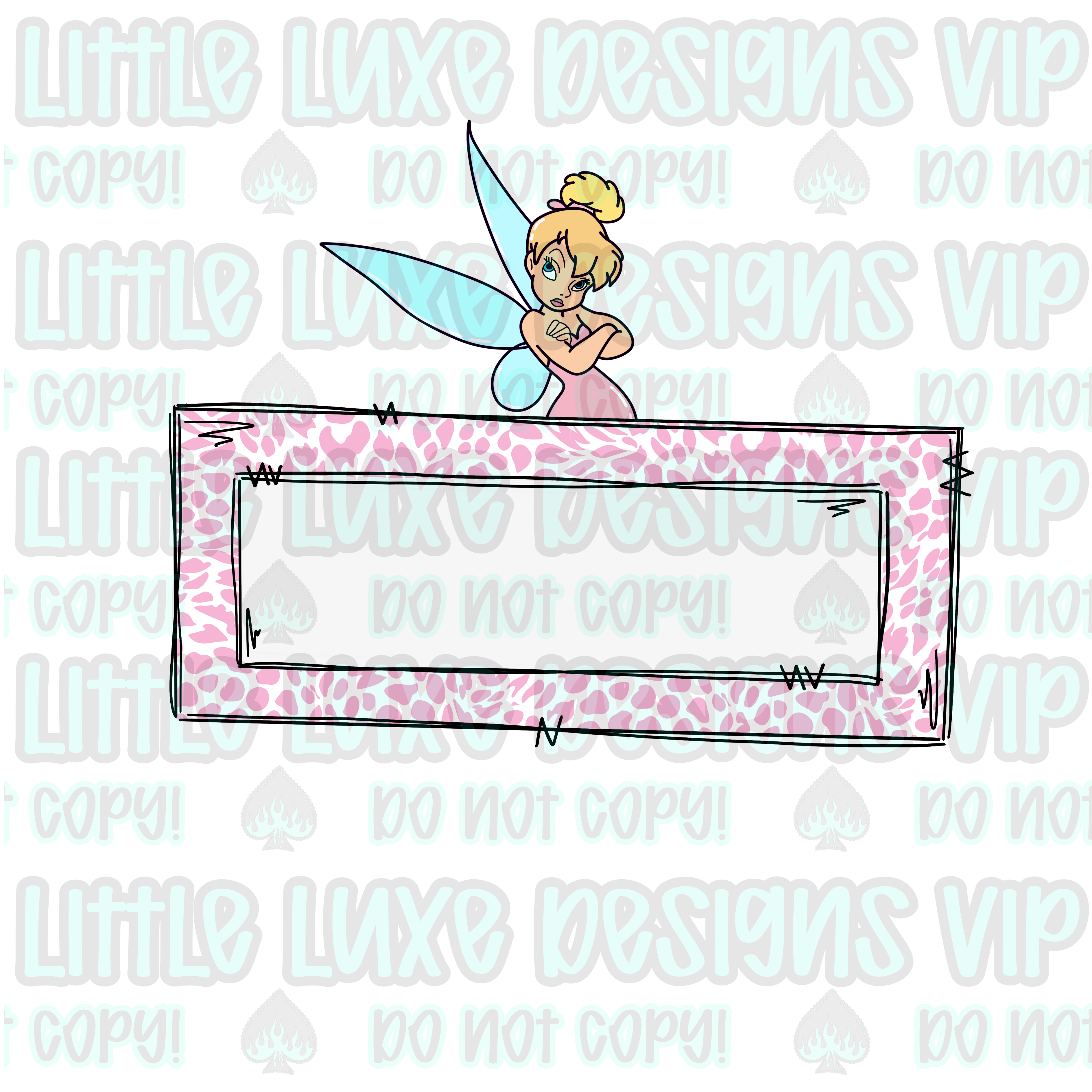 Pink Lepoard Fairy Name Plate Png - Payhip