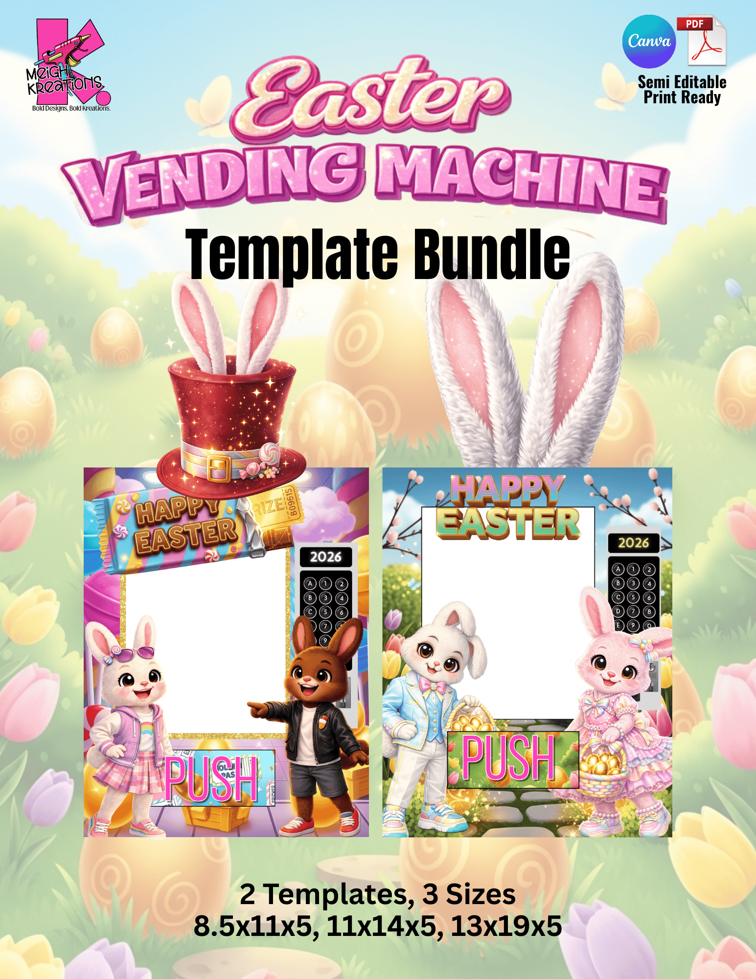 Easter Workshop Vending Machine Gift Box Template Bundle - Payhip