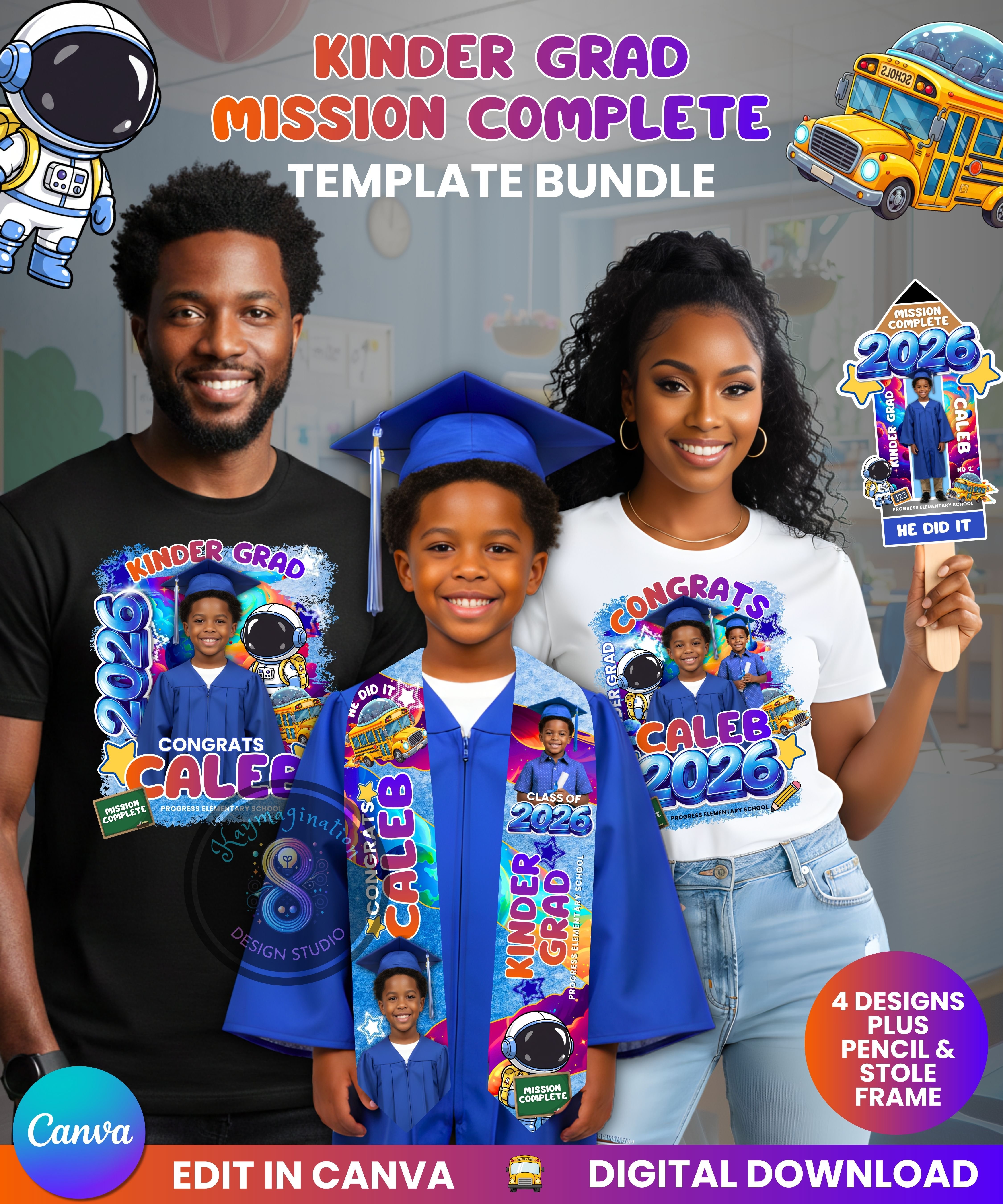 Kinder Grad Mission Complete 2026 Template Bundle - Payhip