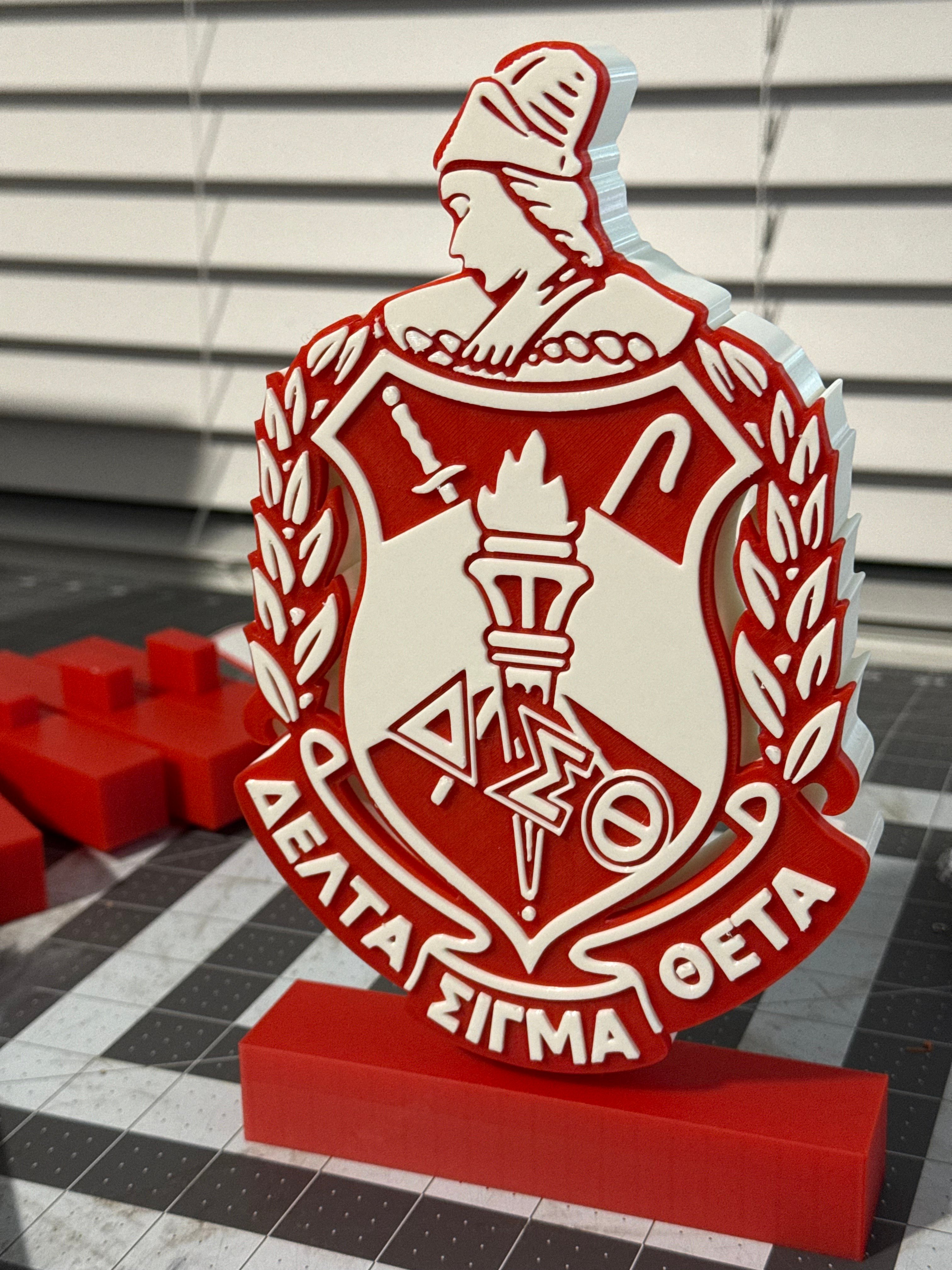 Delta Sigma Theta Inspired Crest Stand – 3D Printable 3MF File - Payhip