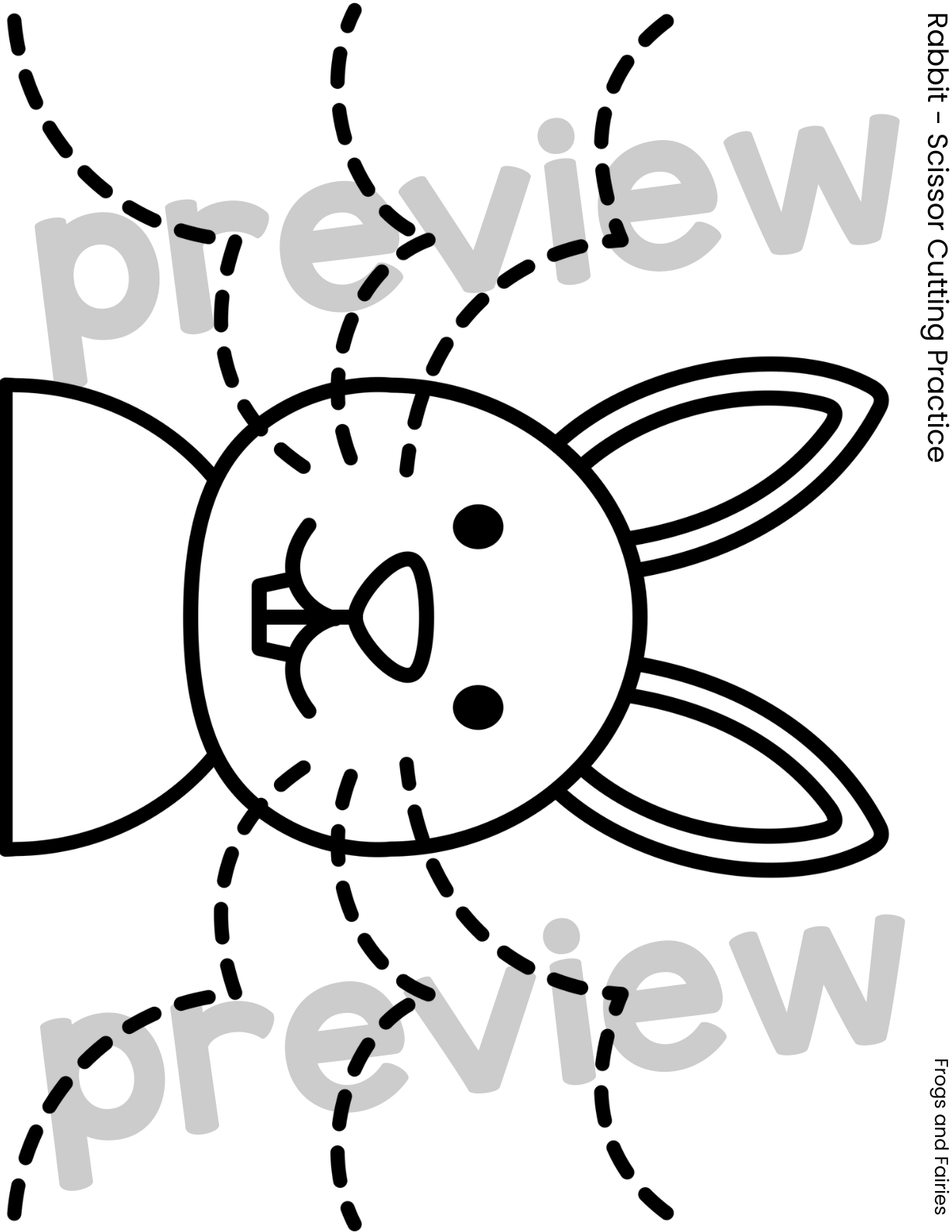 Easter Scissor Skills No-Prep Rabbit Cutting Worksheets | Fine Motor ...