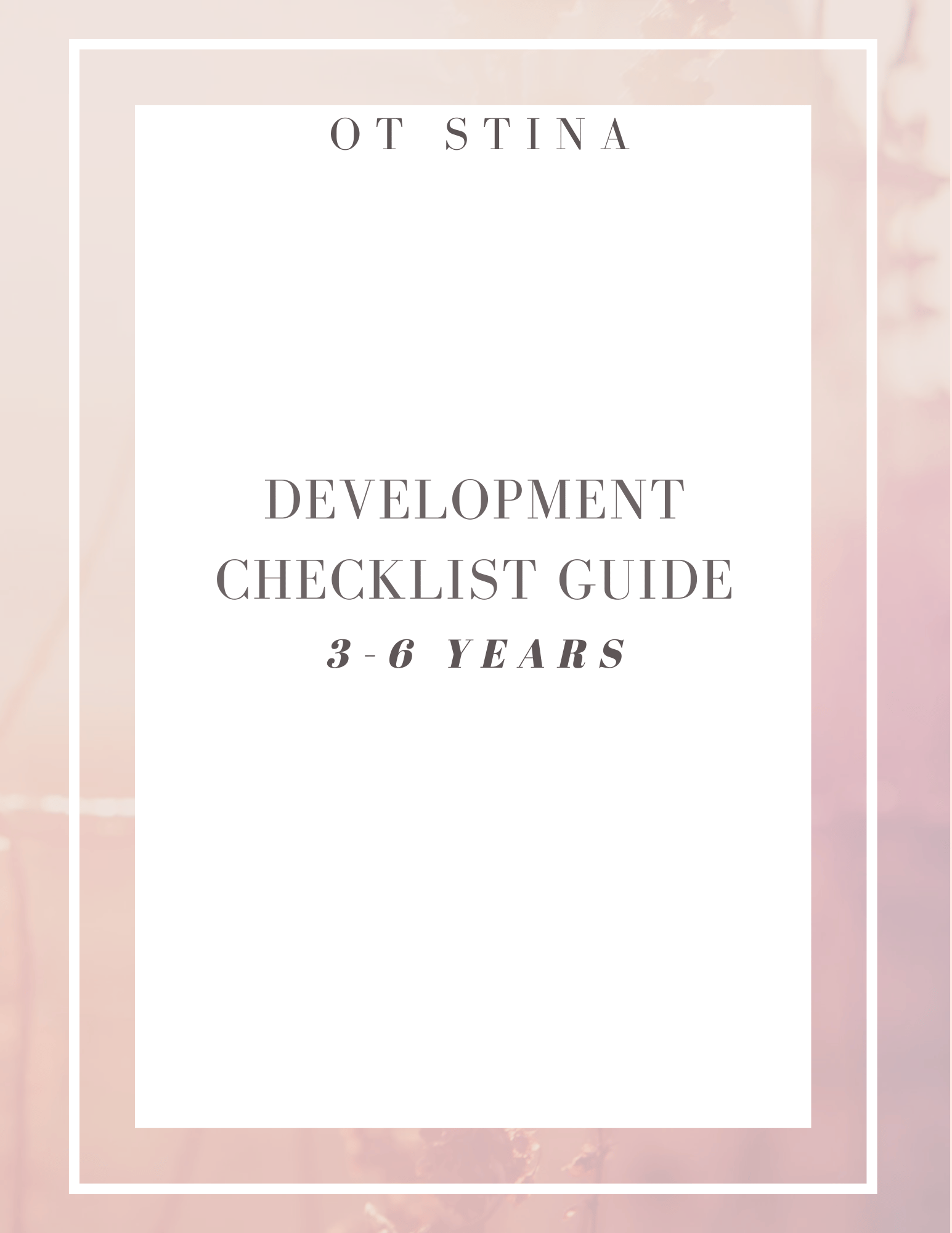 3-6 years Occupational Therapy Development Checklists - Payhip