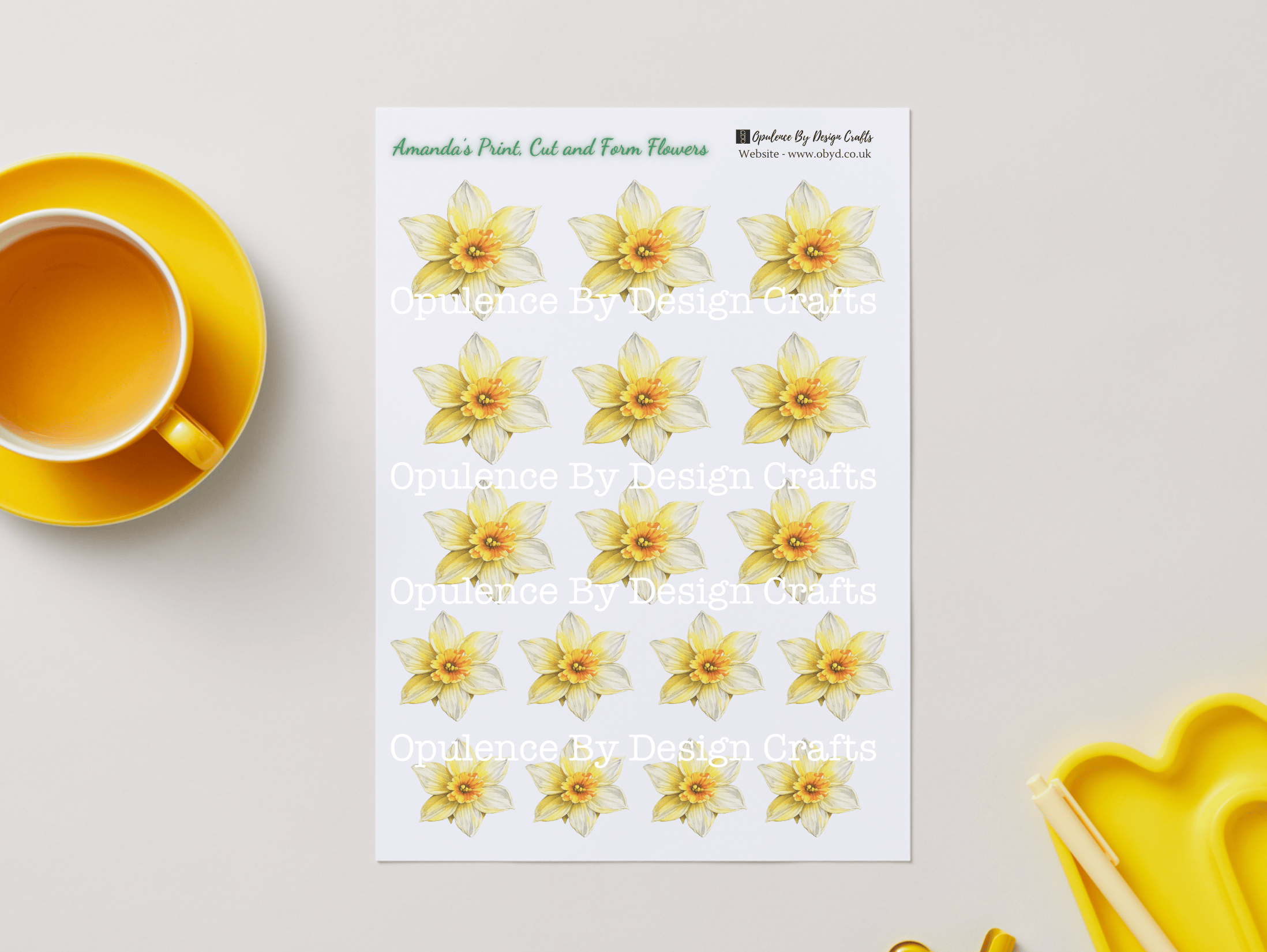 Amanda’s Print, Cut and Form Flowers - Fussy Cut Daffodil Sheet PDF ...