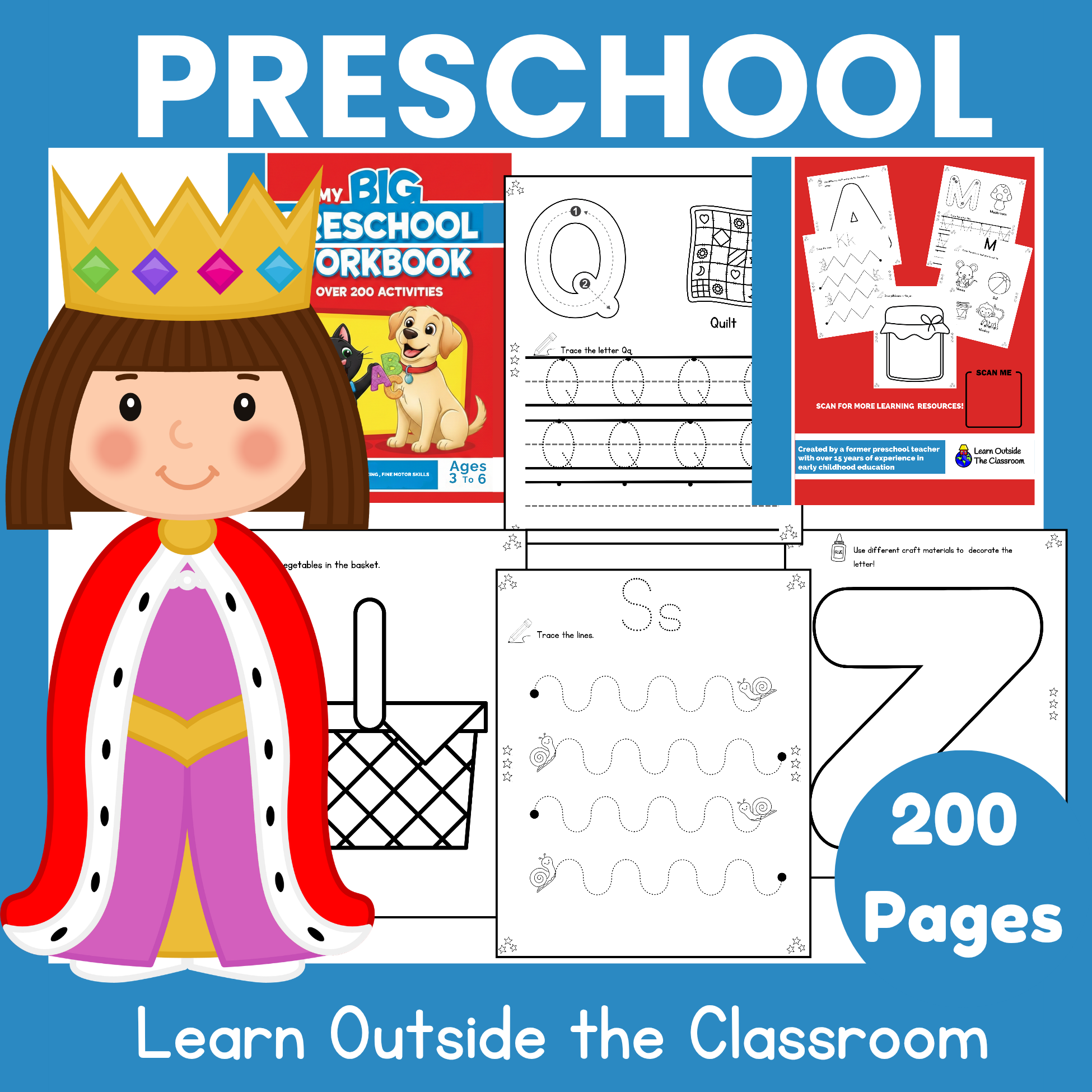 The Big Preschool Workbook: 200 Pages of Alphabet, Fine Motor ...